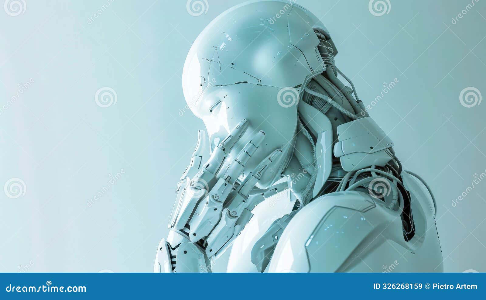 A Glimpse into the Future: a Futuristic Robots Silent Gaze Stock Image ...