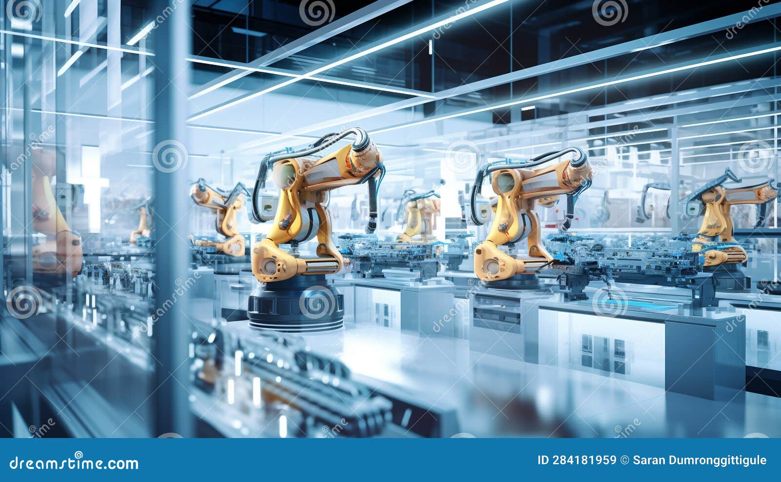 Glimpse of the Future Manufacturing with Humanoid Robots Stock ...