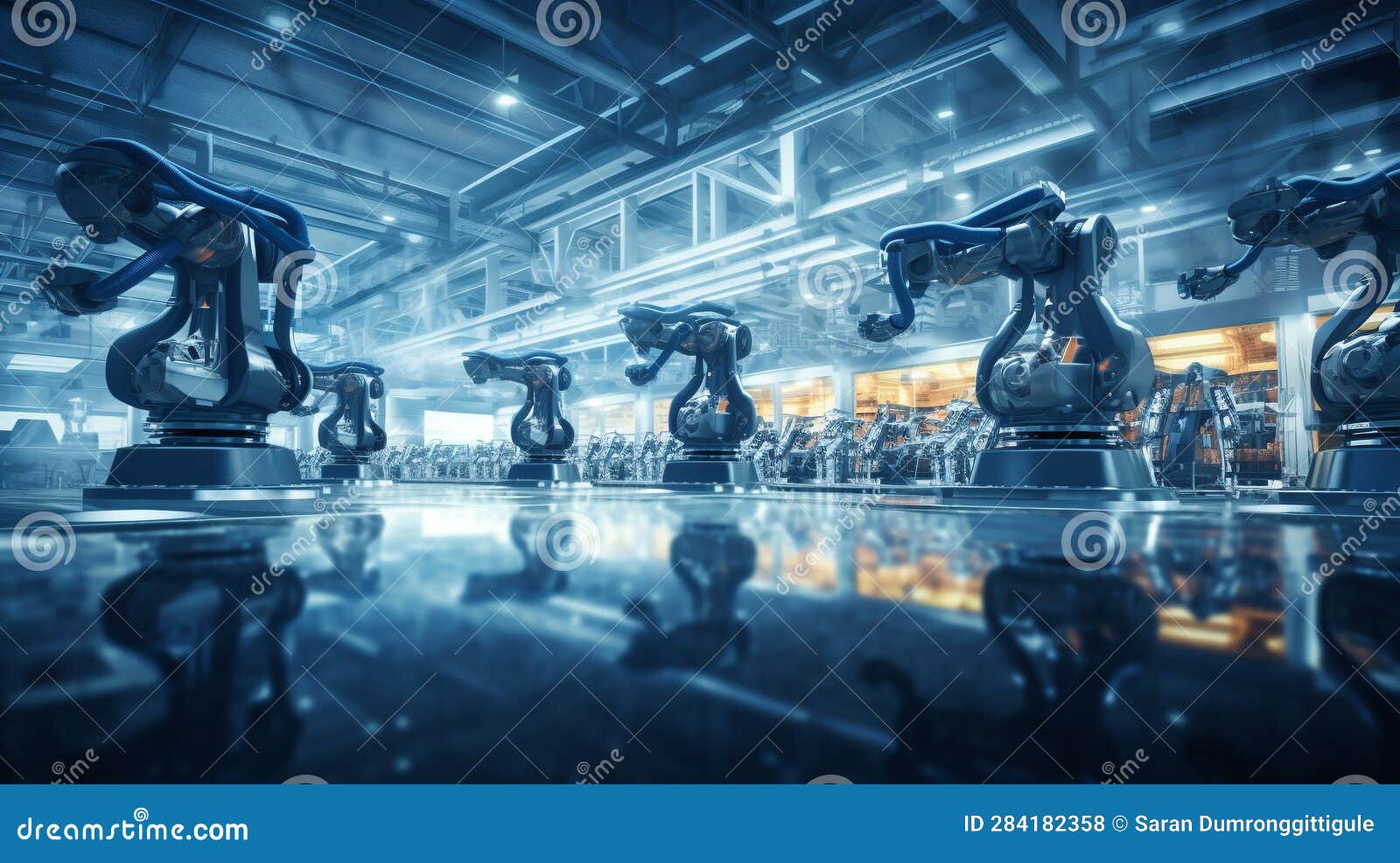 Glimpse of the Future Manufacturing with Humanoid Robots Stock ...
