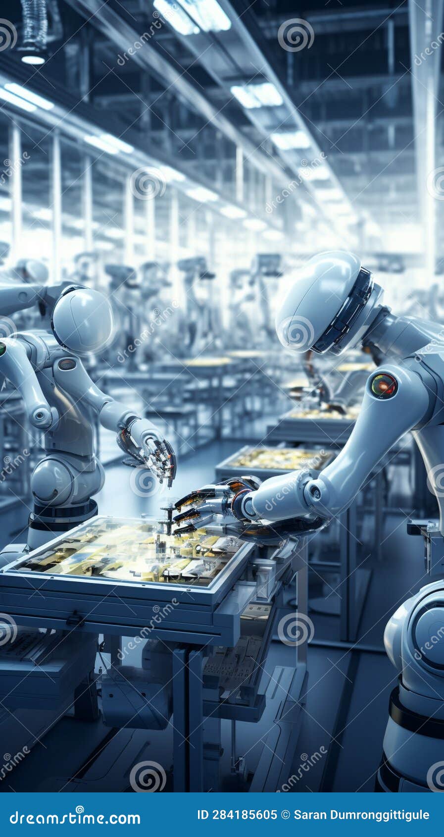 Glimpse of the Future Manufacturing with Humanoid Robots Stock ...