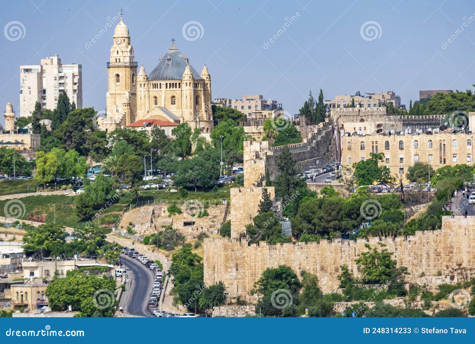 Abbey Of Dormition Church Of The Cenacle On Mount Zion, Israel. Royalty ...