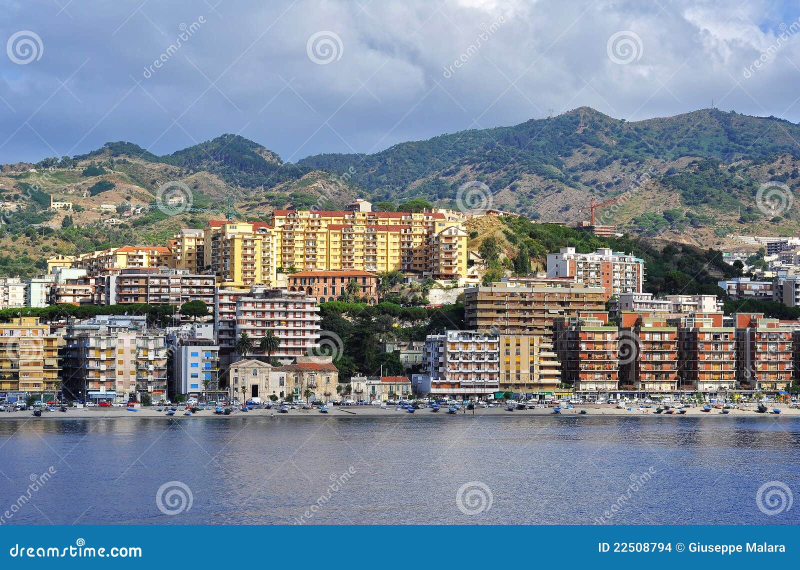A glimpse of Messina. stock photo. Image of montage, messina - 22508794