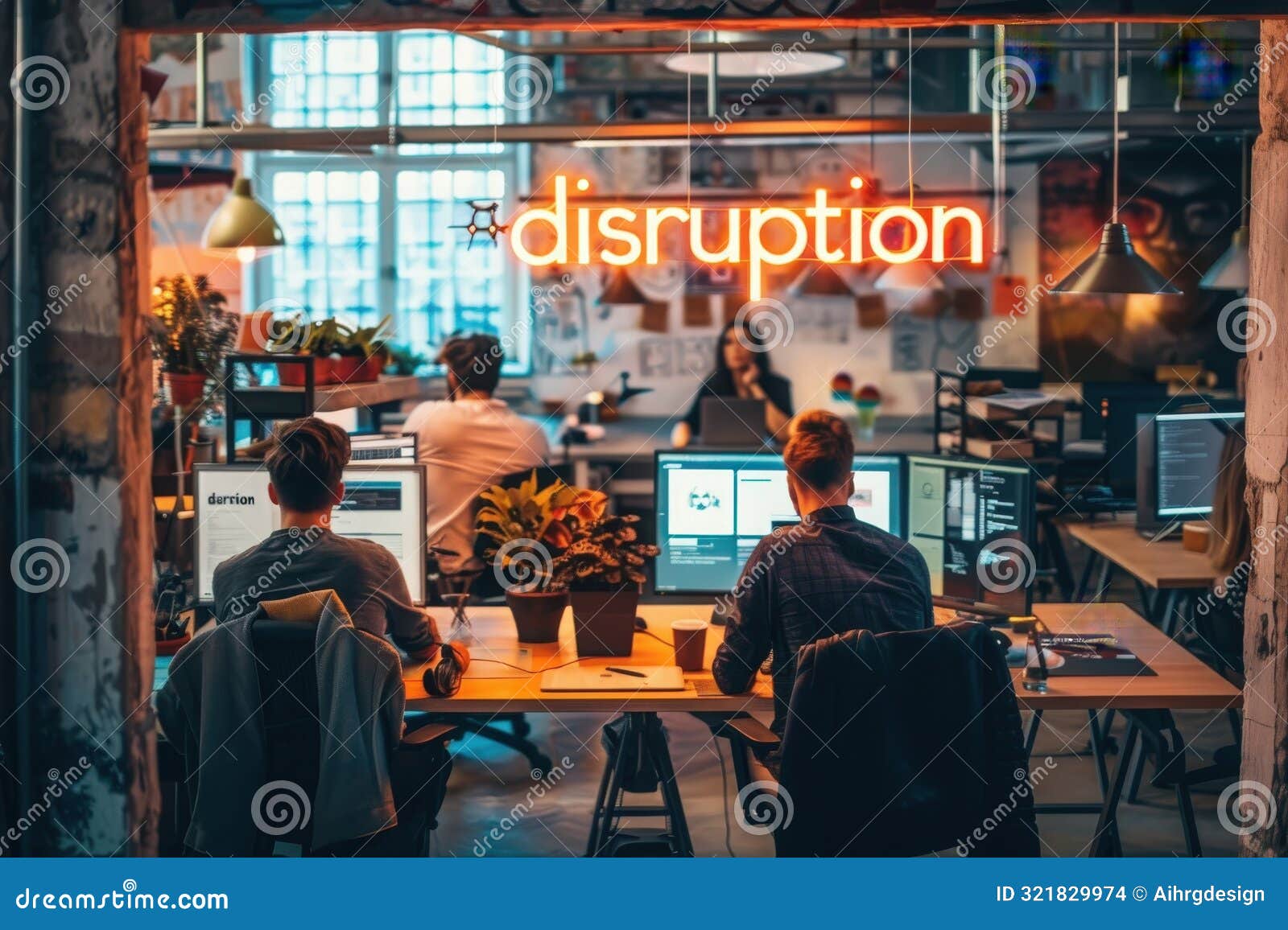 Disruption in the Modern Office Stock Illustration - Illustration of ...