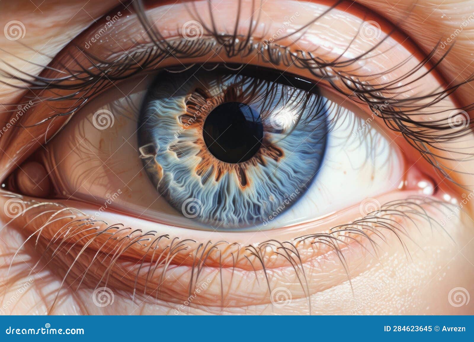 Glimpse into Serenity: a Human Eye, Sparkling Detailed Light Blue ...