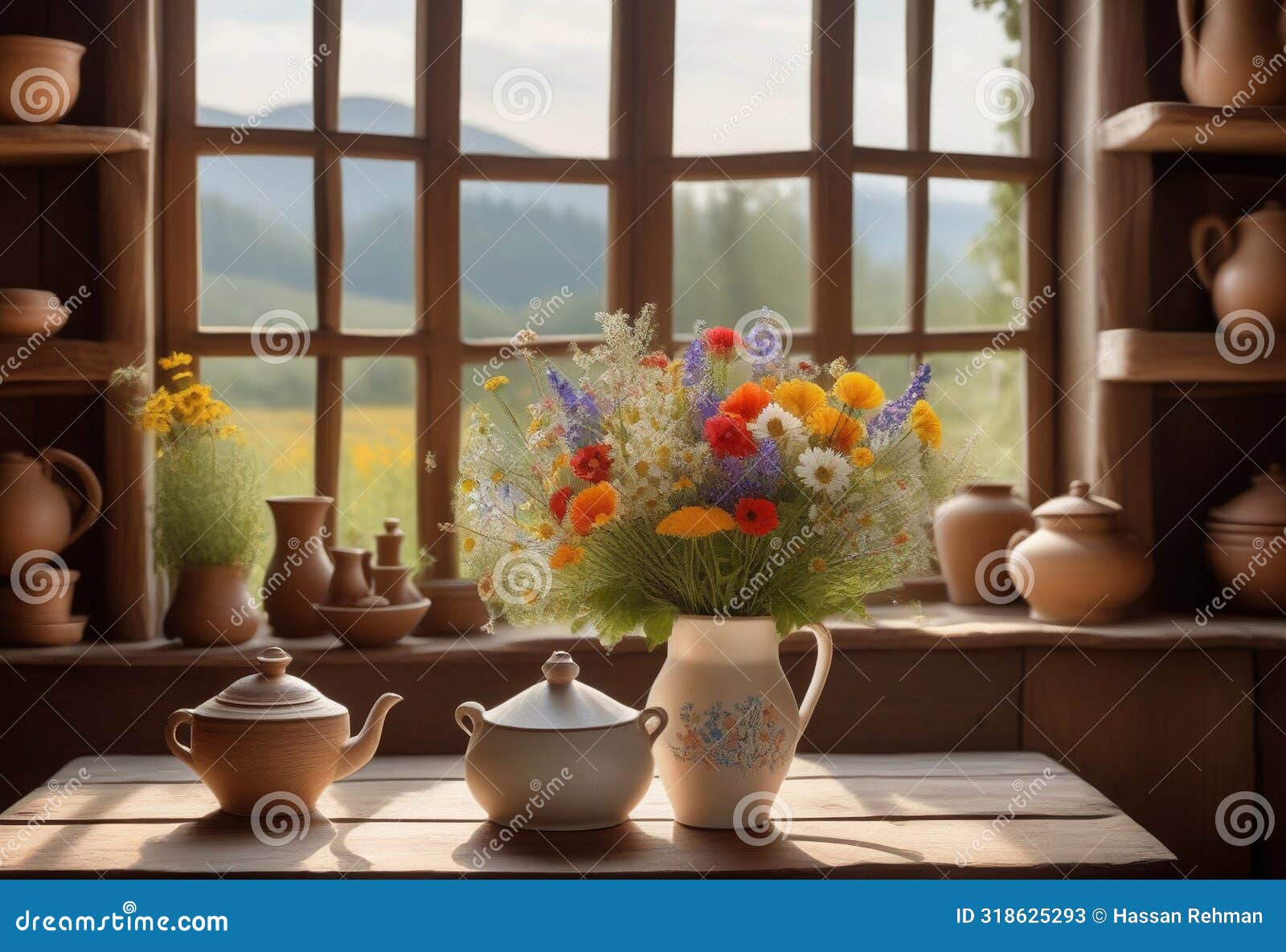 A Glimpse of Slavic Folklore in a Rustic Kitchen Scene Stock ...