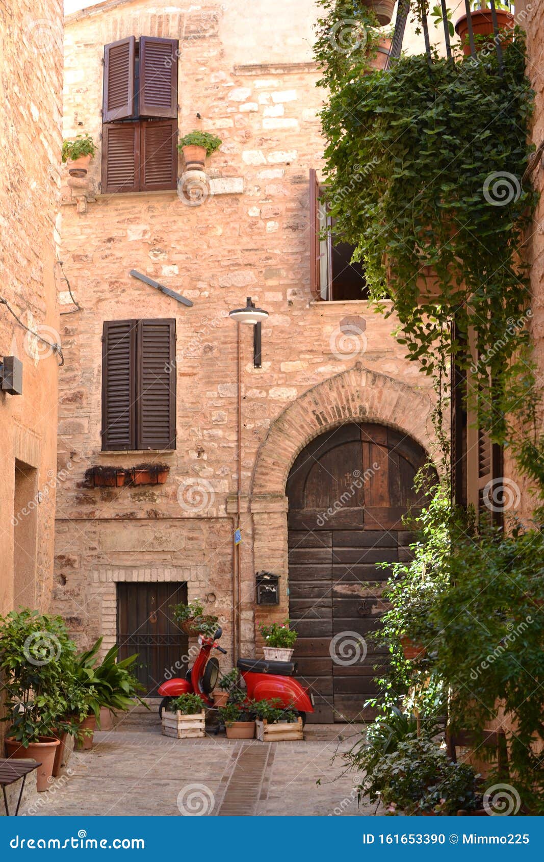 A Glimpse of Spello in Umbria - Italy Stock Photo - Image of facade ...