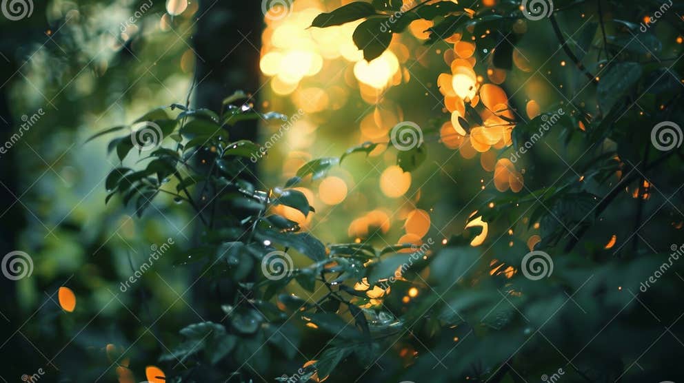 A Glimpse of St. Elmos Fire Peering through a Canopy of Trees in a ...