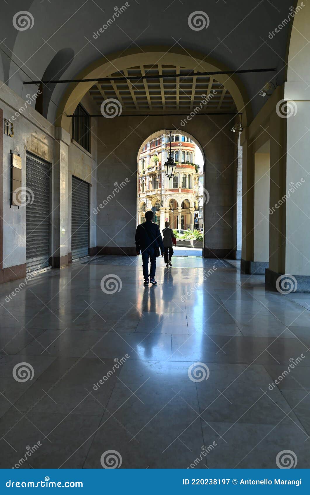 Glimpse of Typical Arcades in Castle Square Turin Italy Editorial ...