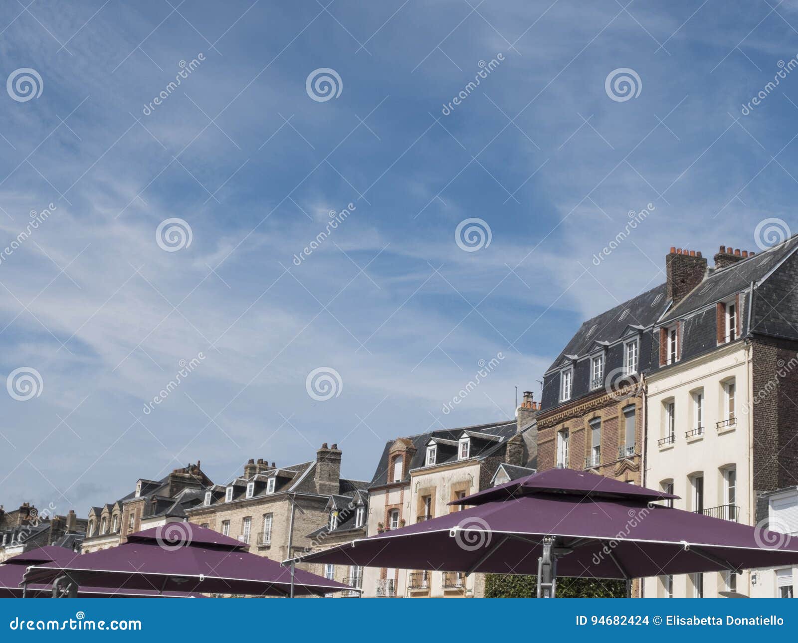 Glimpse of Typical Normandy Buildings Stock Photo - Image of glimpse ...