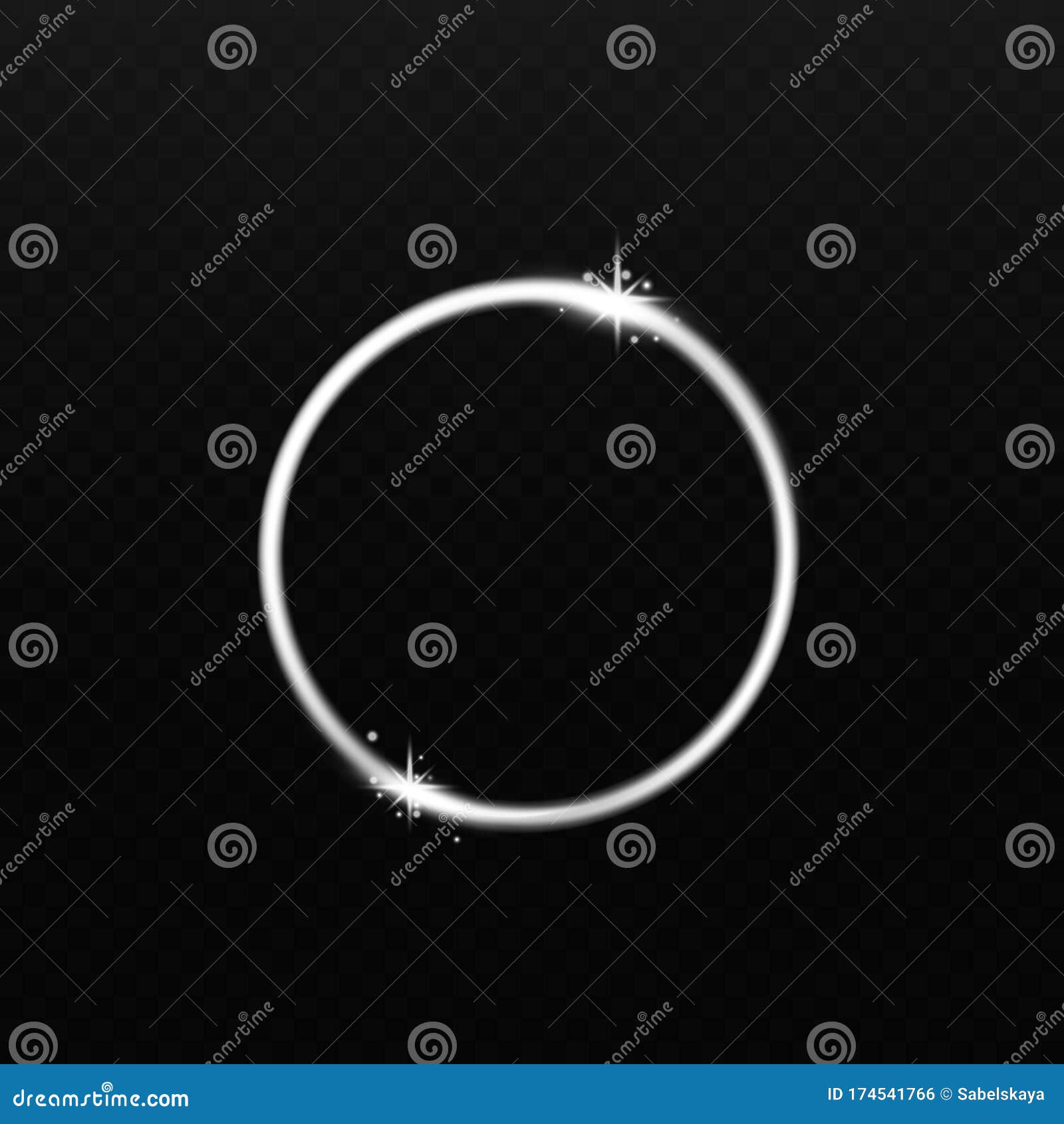 Glimpse of White Light in Circle Shape Realistic Vector Illustration ...