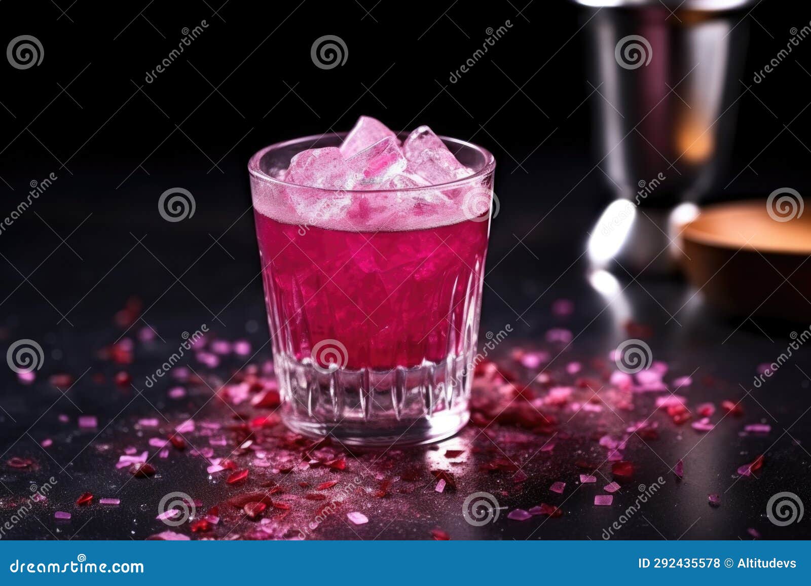 Glistening Cosmopolitan Cocktail with Crushed Ice Stock Illustration ...