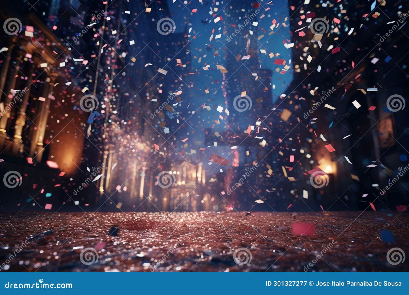 Glistening New Years Eve Confetti Showering Down Stock Illustration Illustration Of Fire