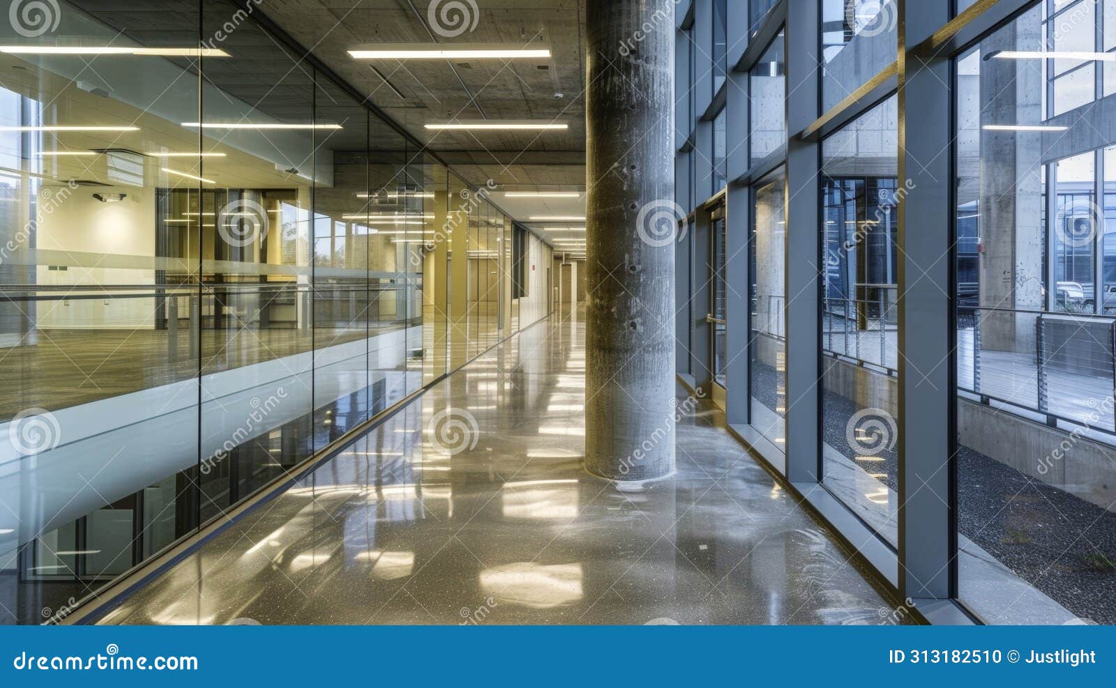 The Glistening Sheen of a Glass Panel is Interrupted by a Solid ...