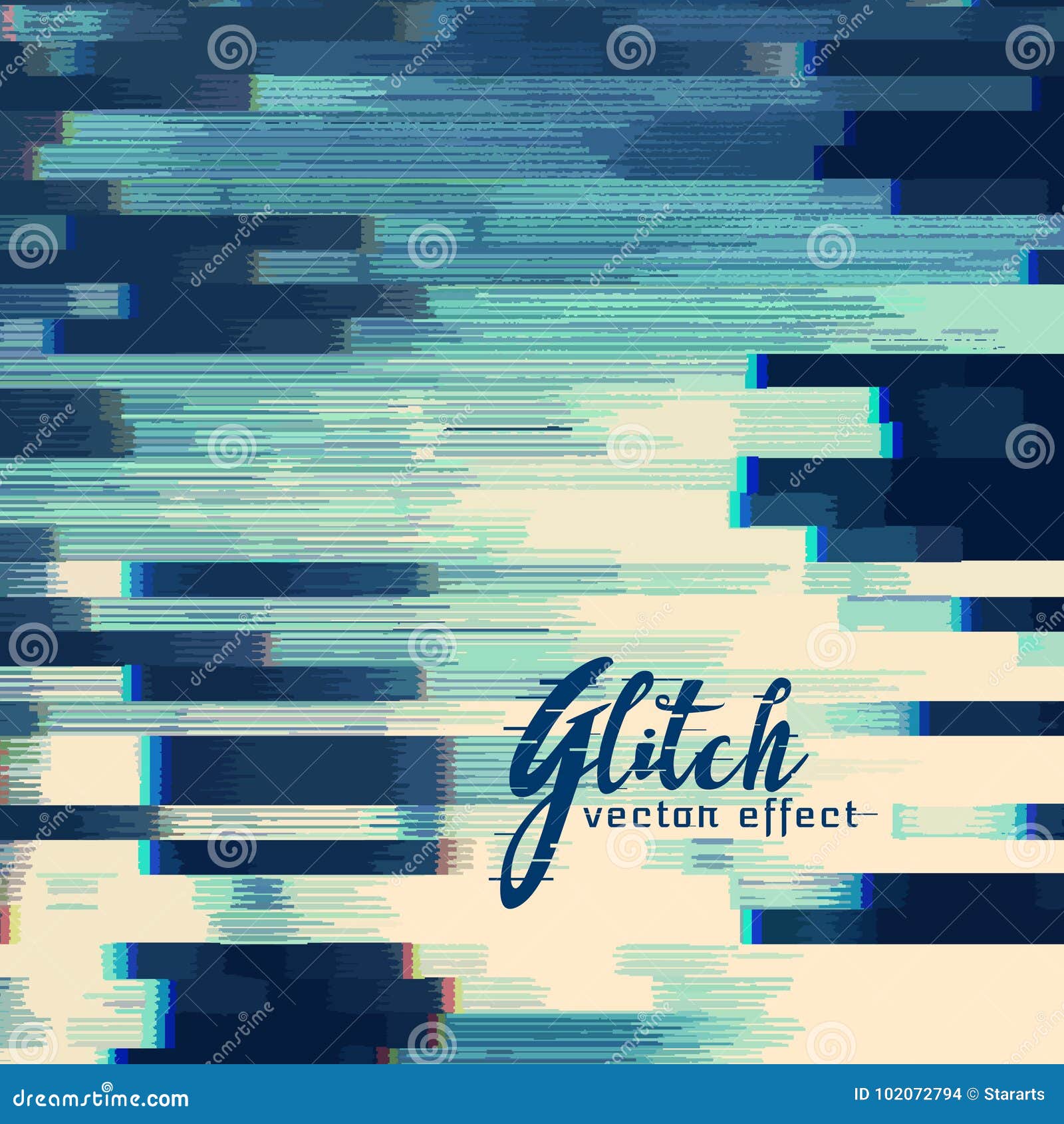 Glitch Abstract Background in Blue Shade Stock Vector - Illustration of ...