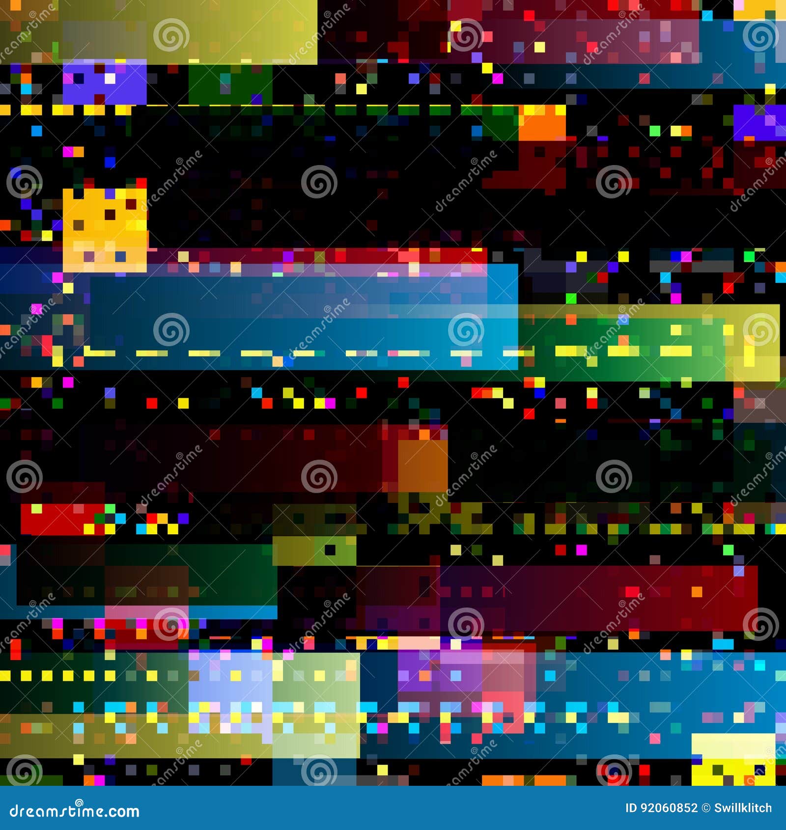 Glitch Abstract Background with Colorful Technology Malfunction or ...