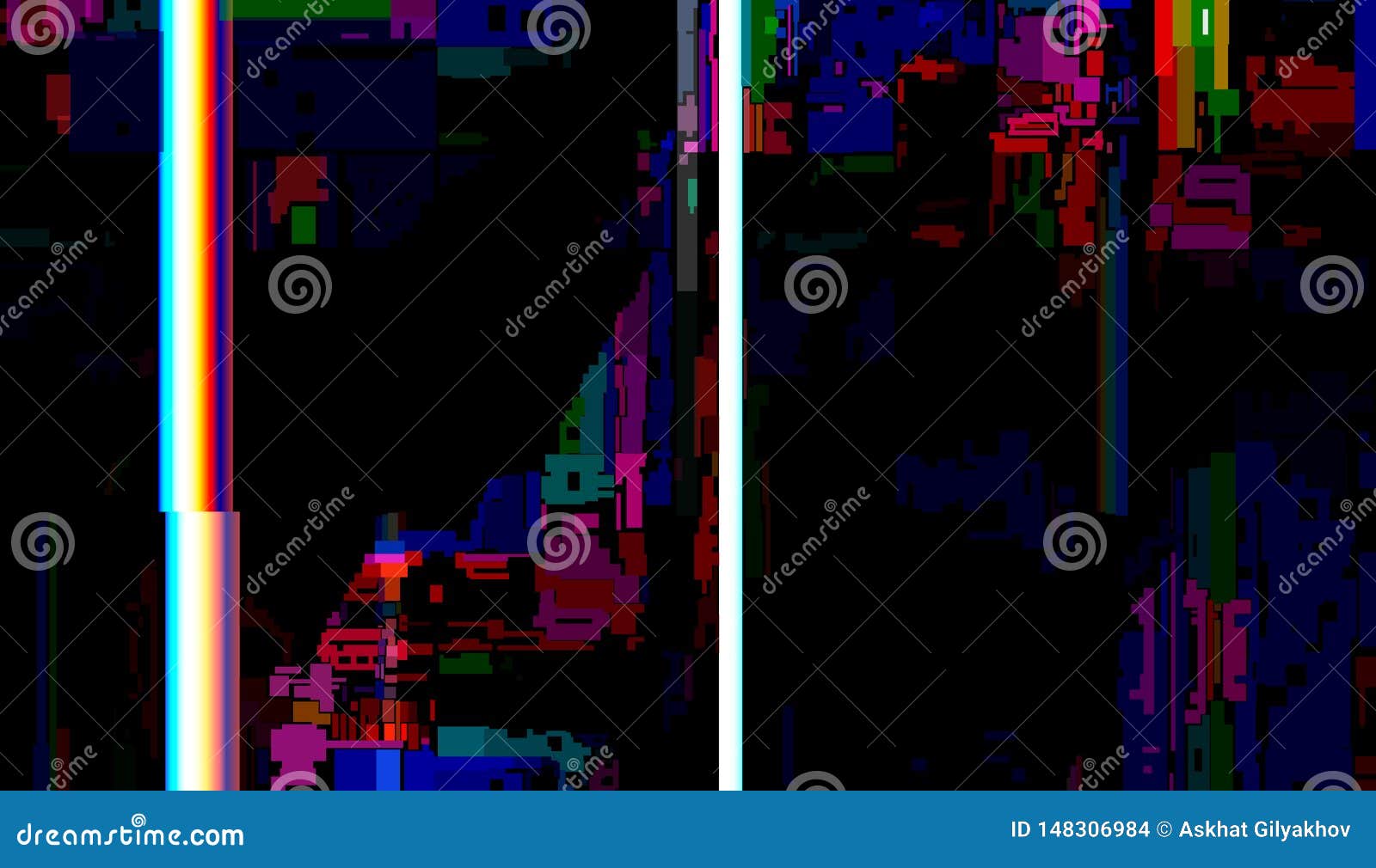 Glitch Abstract Background, Technical Problem Grunge Stock Vector ...