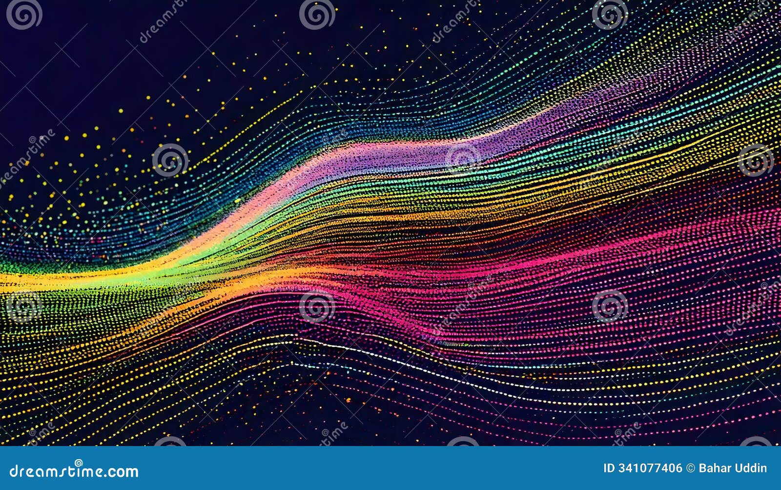 Glitch Art Stippled Dotwork Dynamic Flow Lines Abstract Background in ...