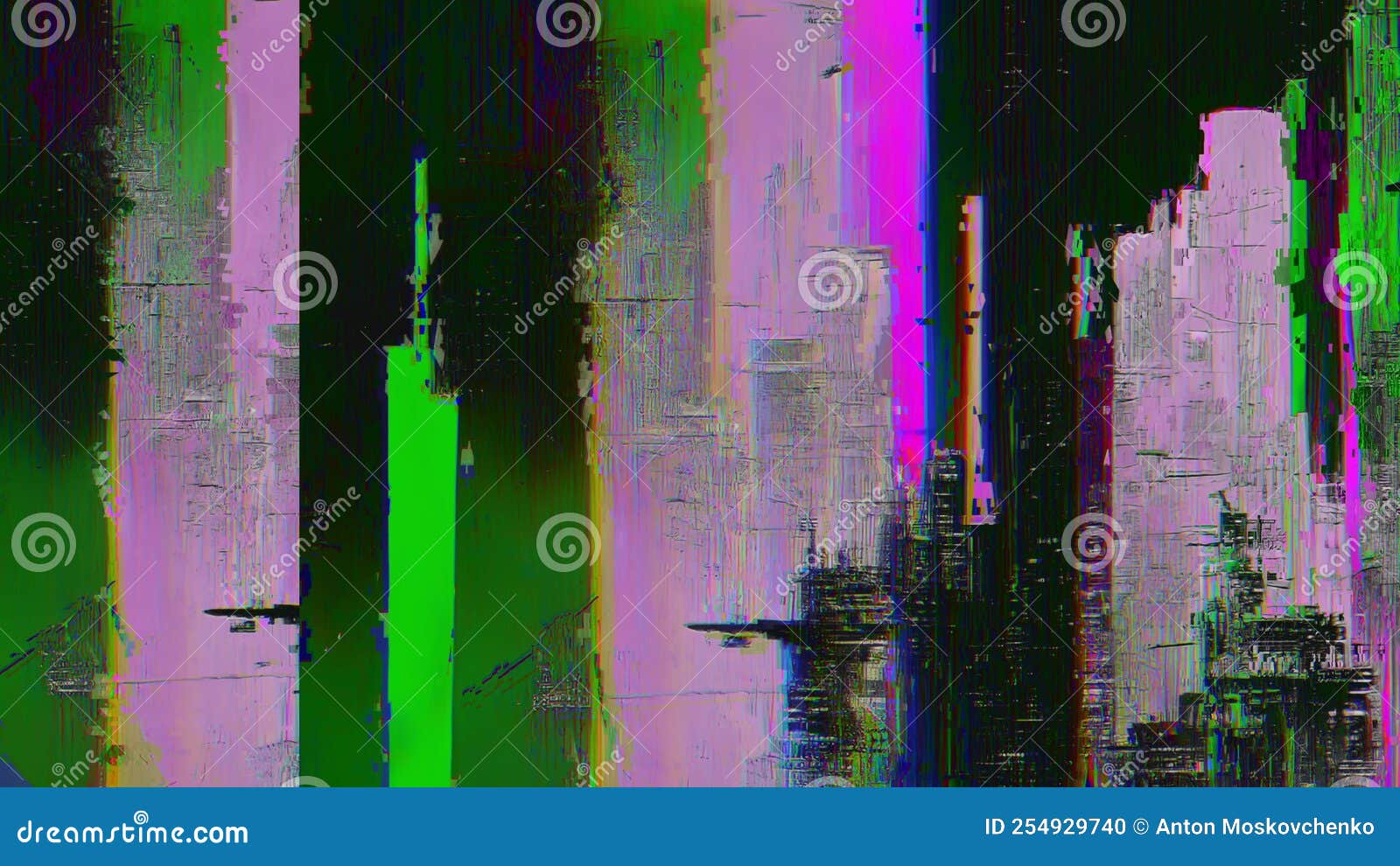 Glitch Background Overlay, Distorted Noise, Interference Imitation ...