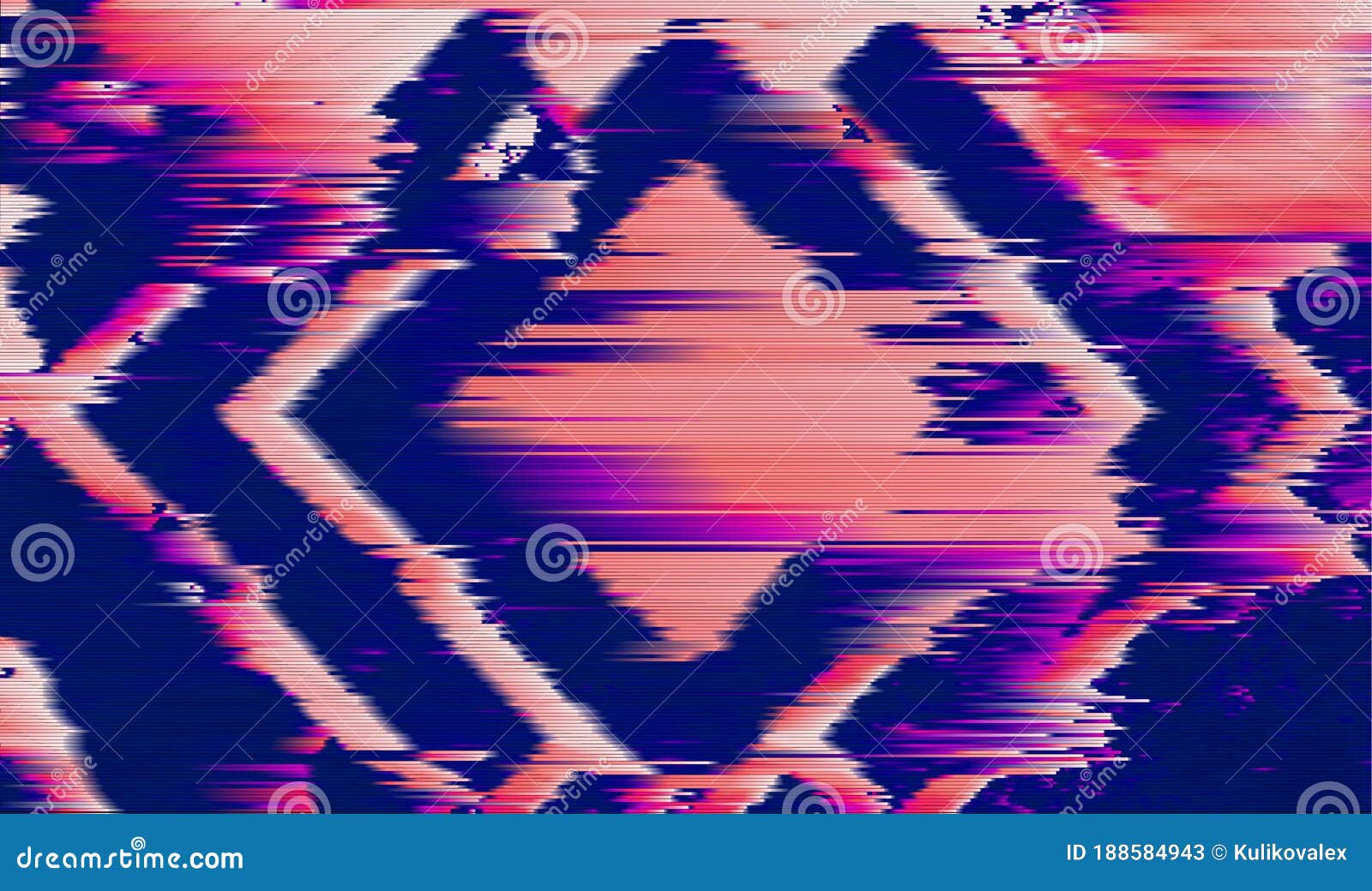 Glitch Background. Rhombus Shape Frame Digital Noise Stock Vector ...