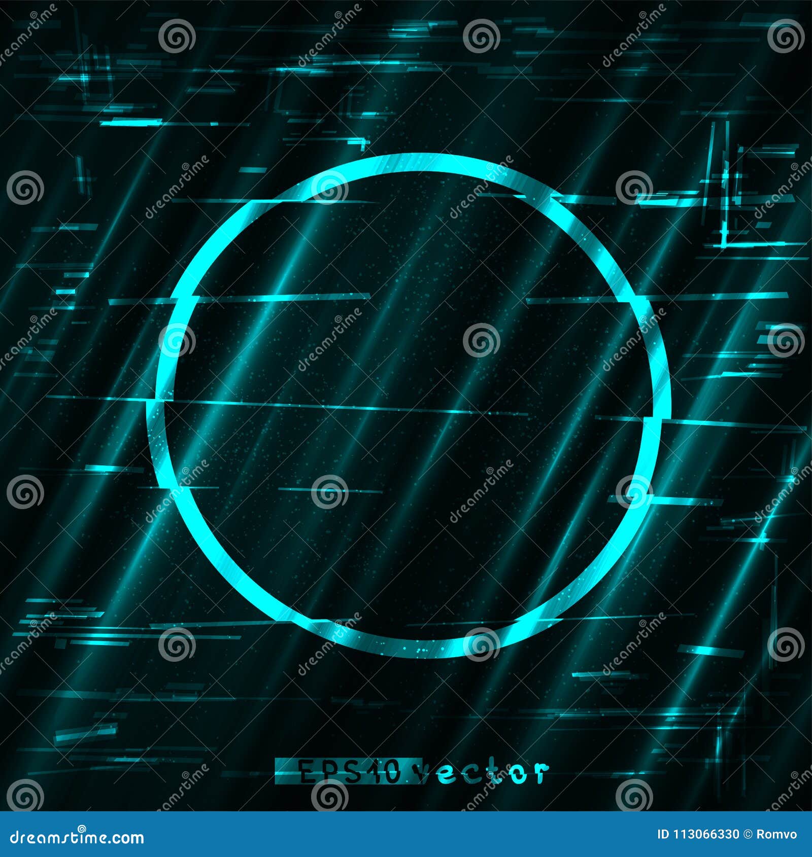 Glitch Blue Light Technology Background Vector Illustration ...