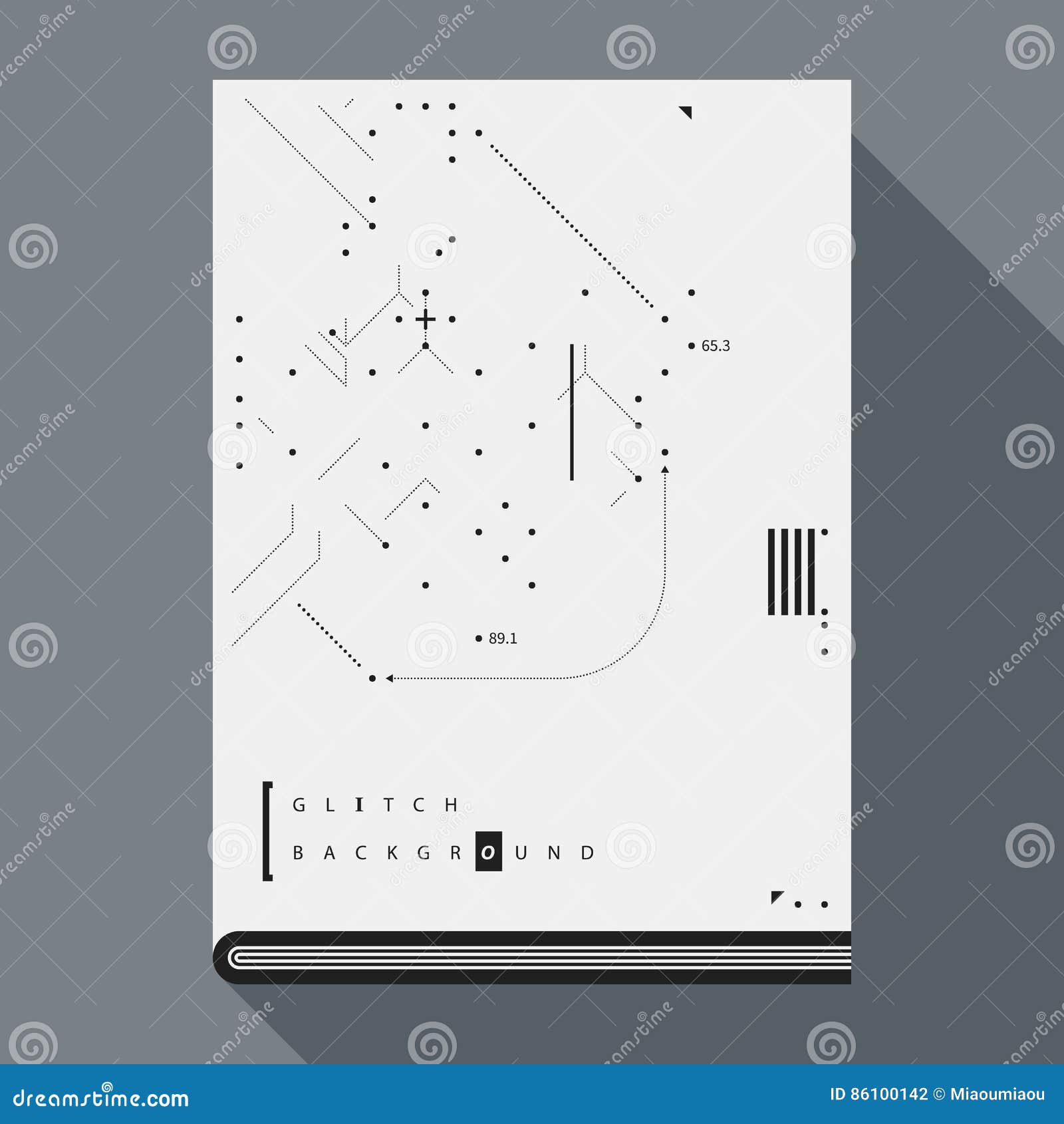 Glitch Book Cover/poster Template with Simple Geometric Design Elements ...