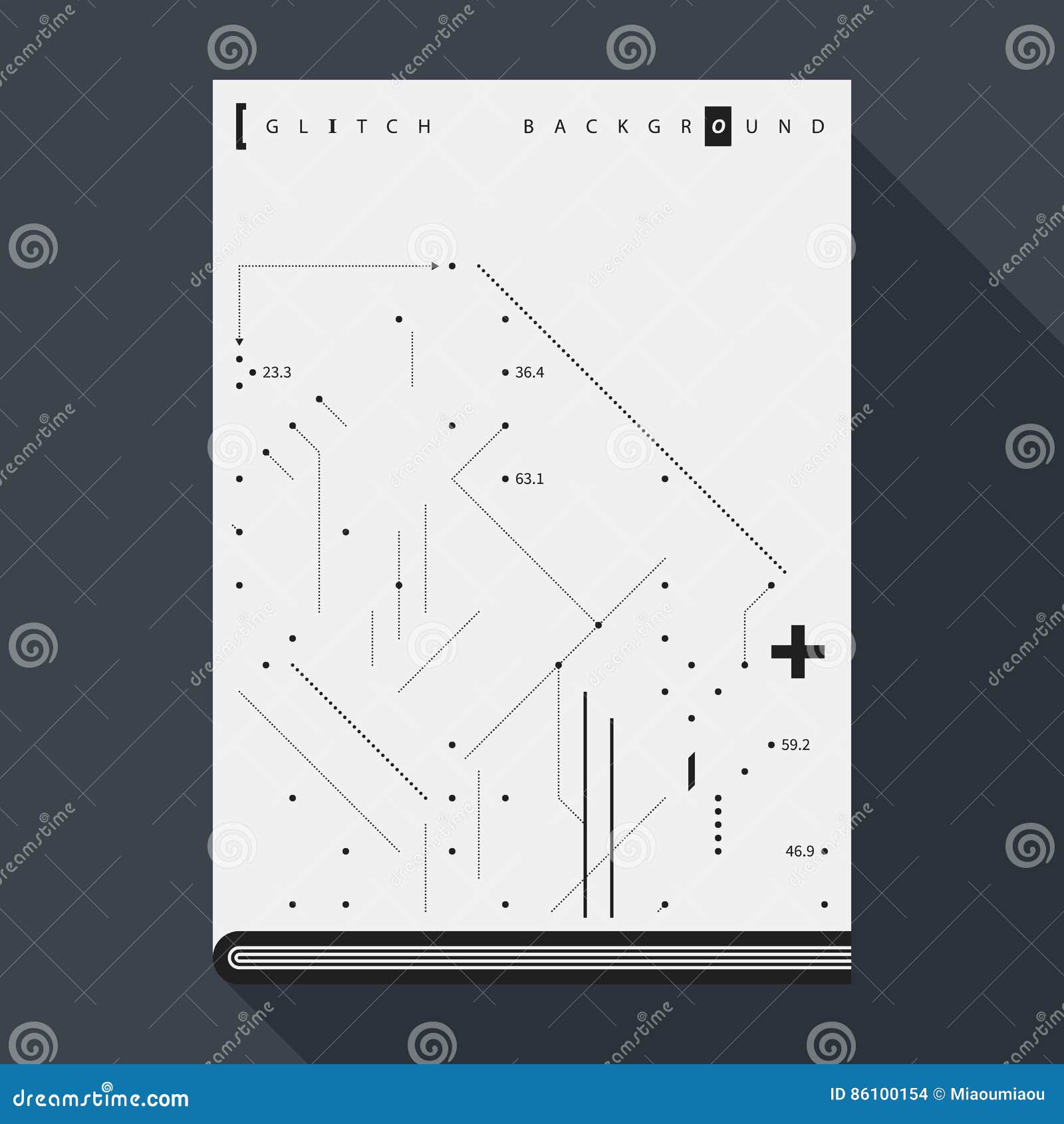 Glitch Book Cover/poster Template with Simple Geometric Design Elements ...