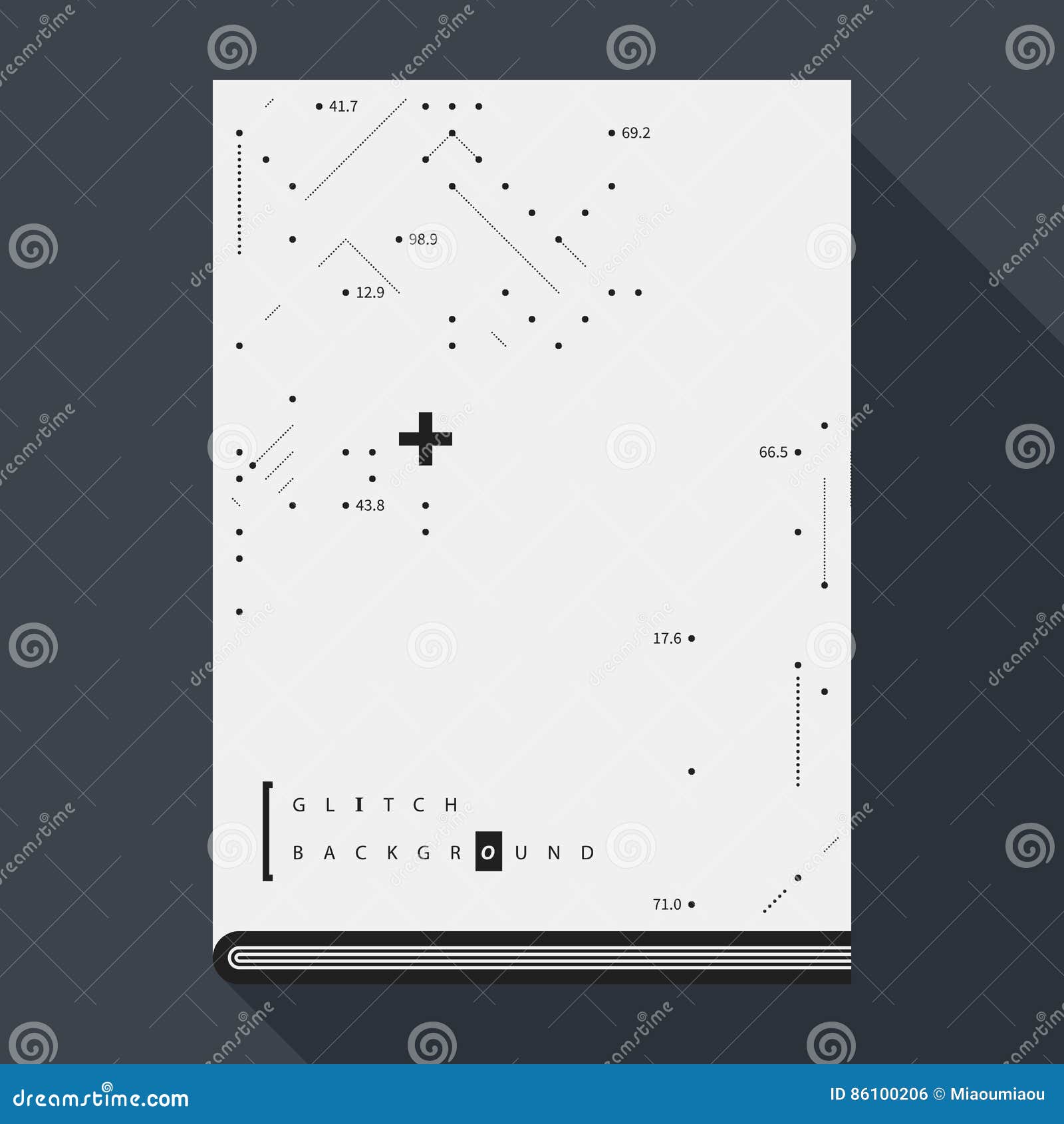 Glitch Book Cover/poster Template with Simple Geometric Design Elements ...