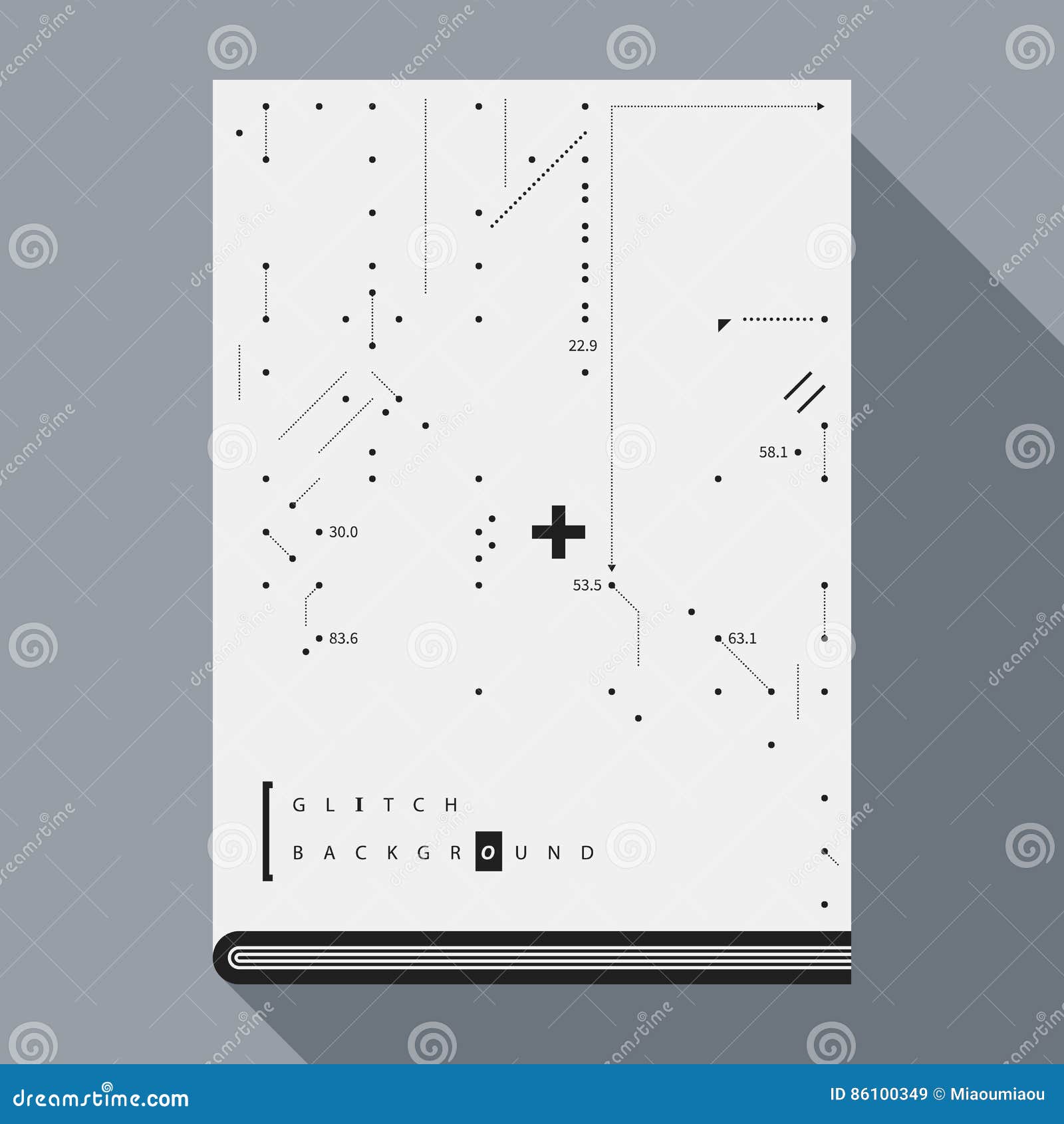 Glitch Book Cover/poster Template with Simple Geometric Design Elements ...