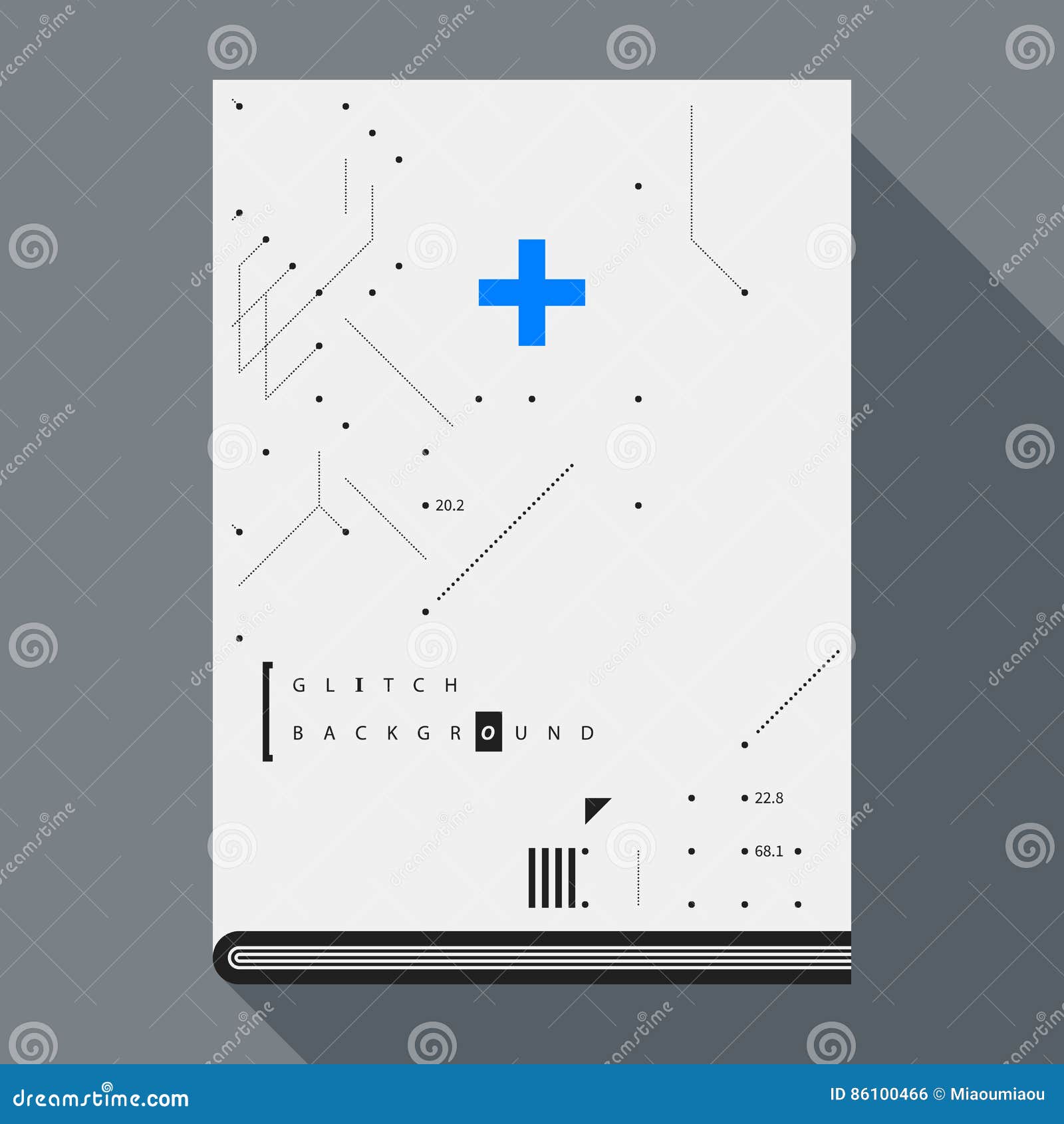 Glitch Book Cover/poster Template with Simple Geometric Design Elements ...