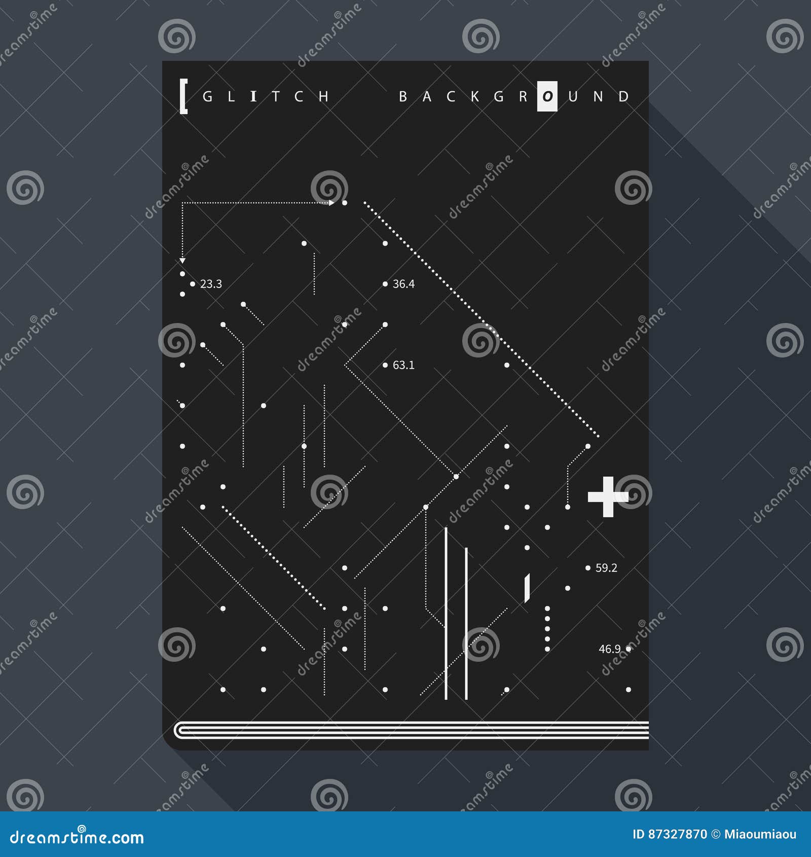 Glitch Book Cover/poster Template with Simple Geometric Design Elements ...