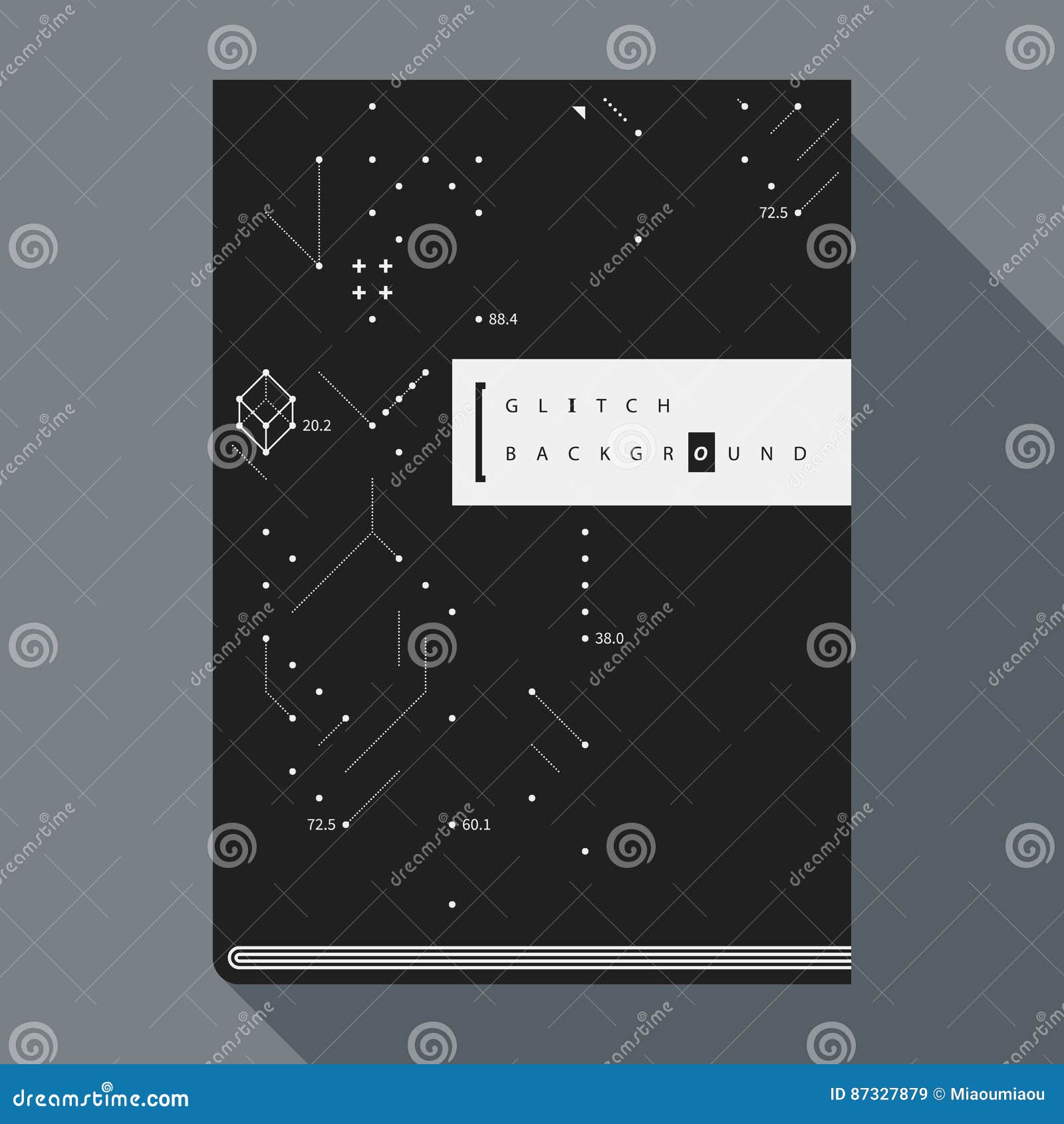 Glitch Book Cover/poster Template with Simple Geometric Design Elements ...