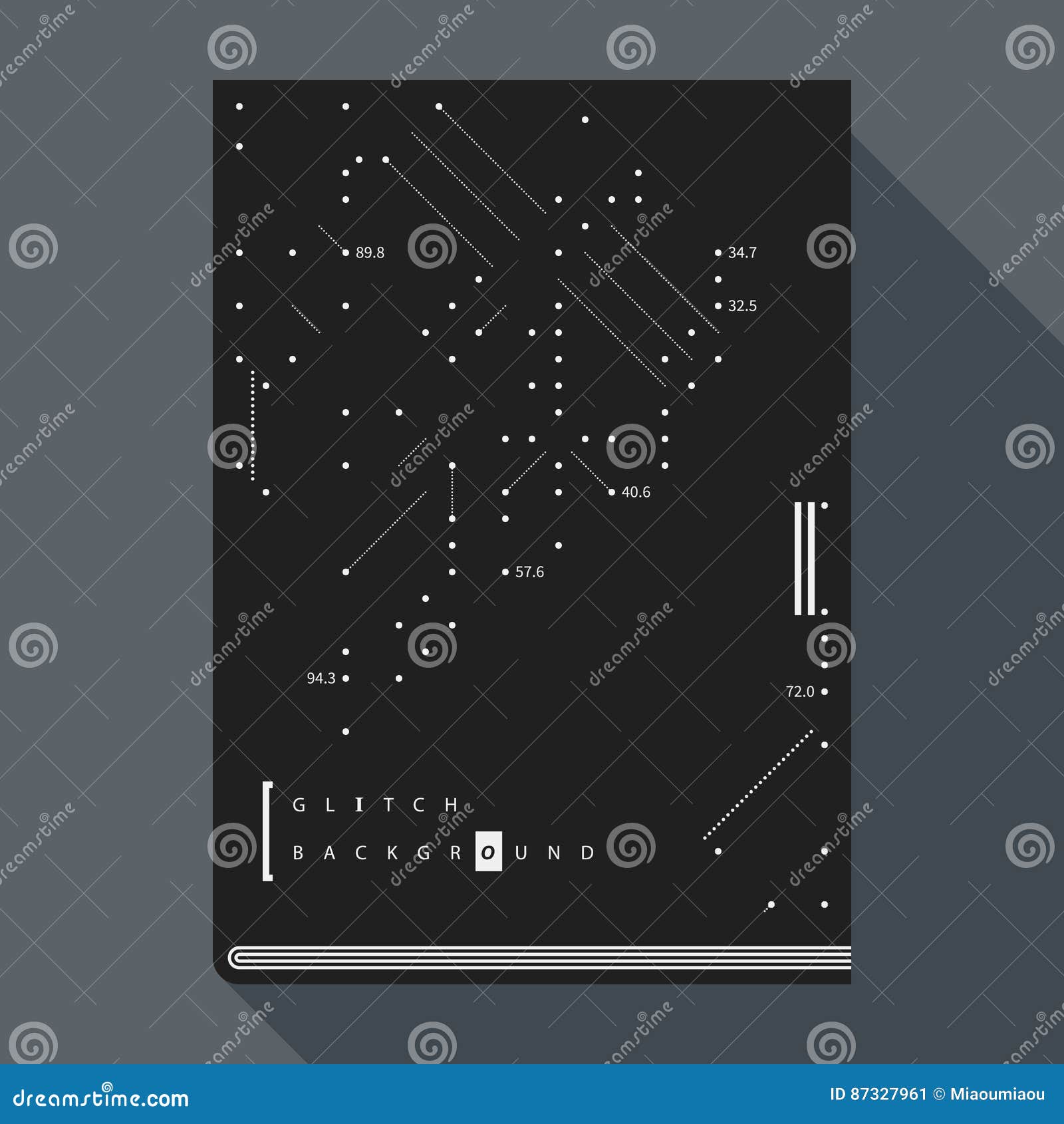 Glitch Book Cover/poster Template with Simple Geometric Design Elements ...