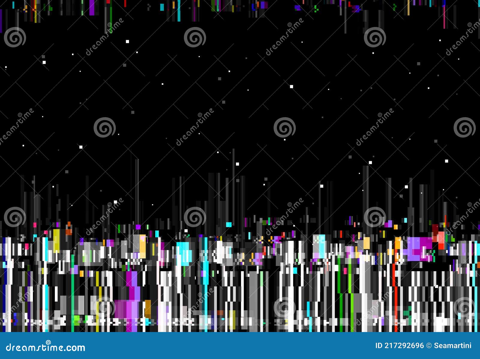 Glitch Color Lines, Vector Distorted Background Stock Vector ...