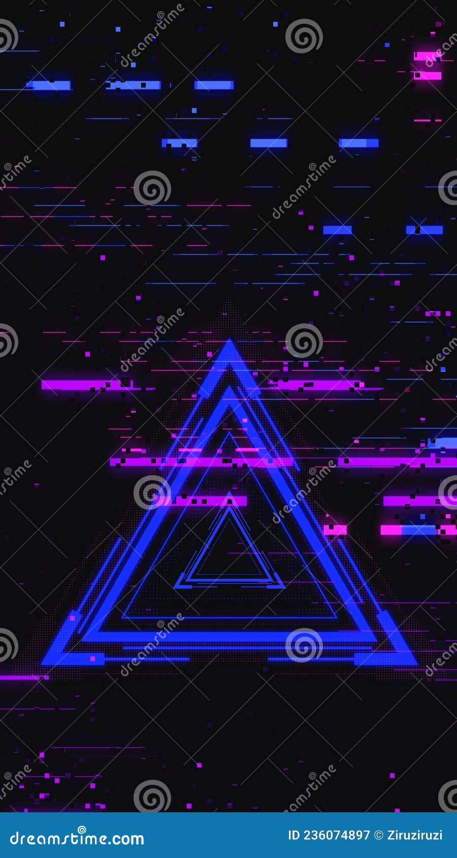 Glitch Design with Neon Light, Retro Disco Room, Color Distortion of ...