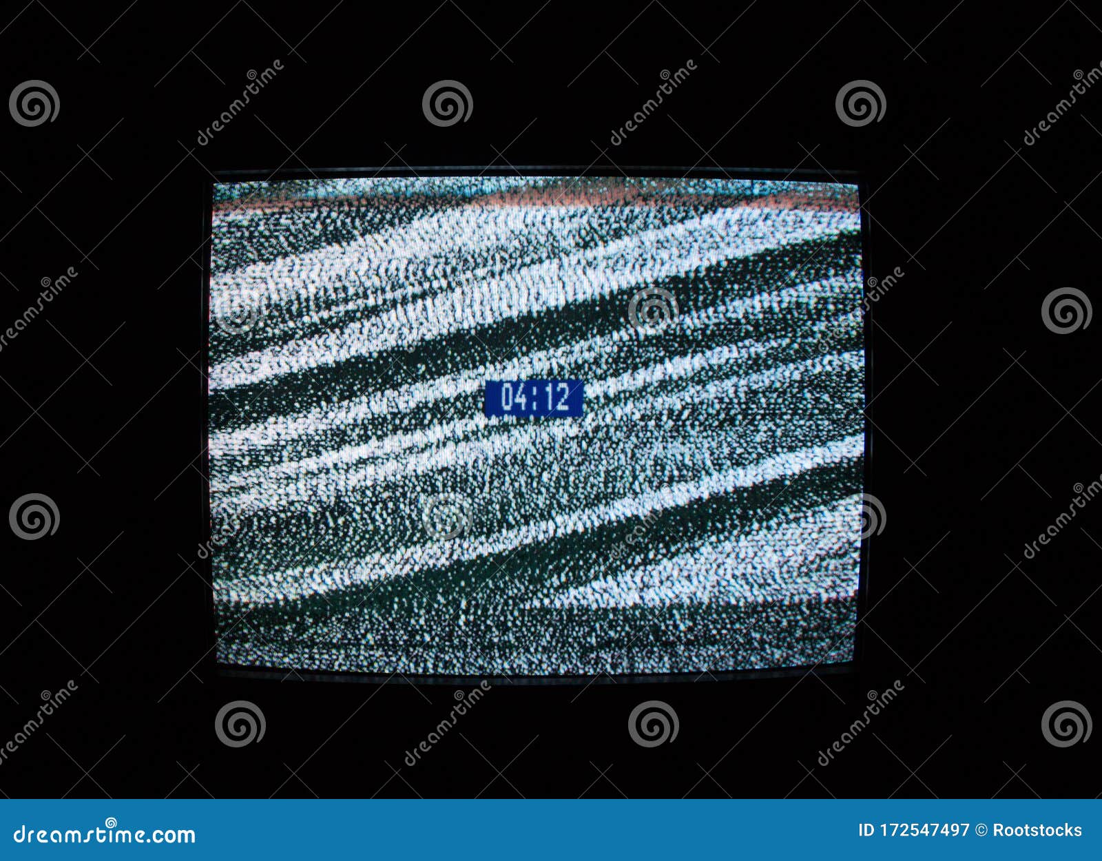 Glitch and Digital Clock on the Screen Stock Image - Image of ...