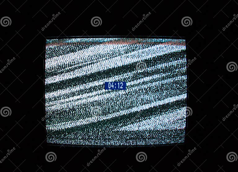 Glitch and Digital Clock on the Screen Stock Image - Image of ...