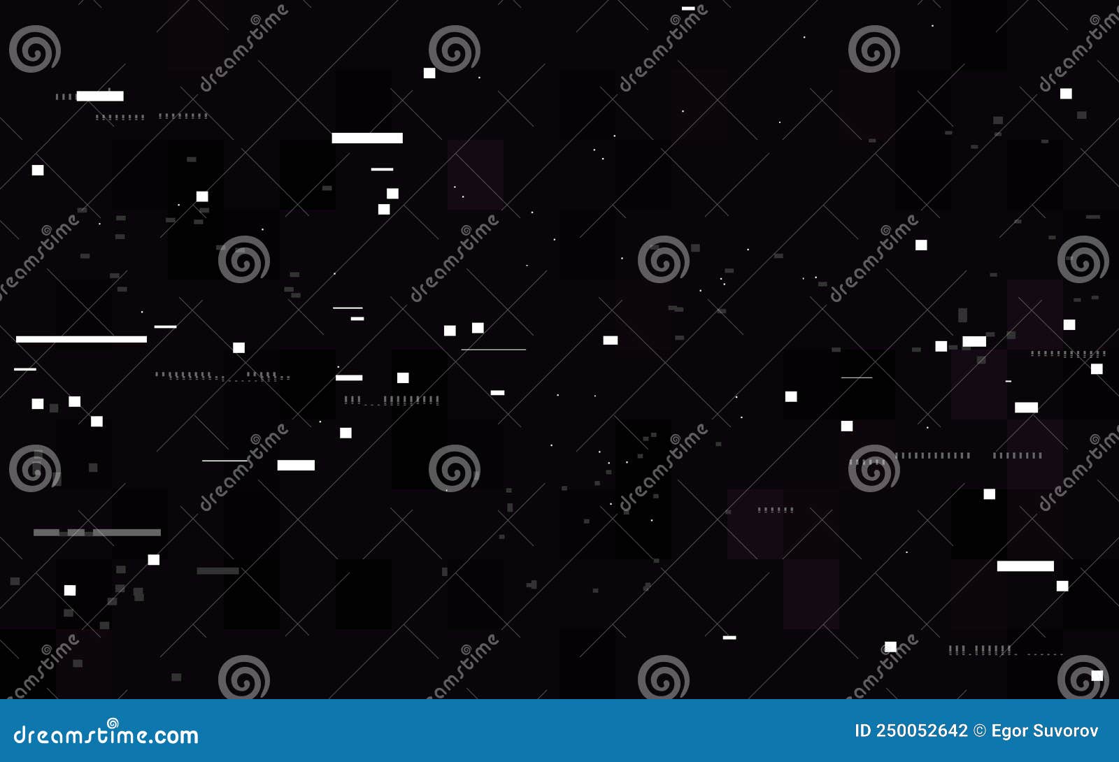 Glitch Digital Concept. White Random Shapes on Dark Backdrop. Glitched ...
