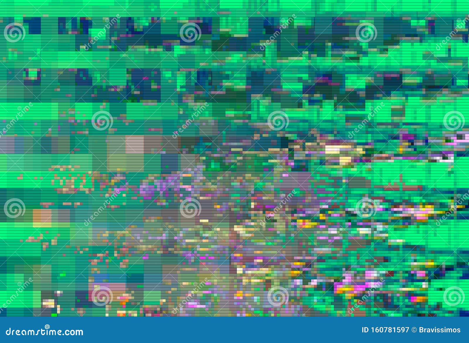 Glitch Digital Screen Pattern Green, Abstract Interference Stock ...