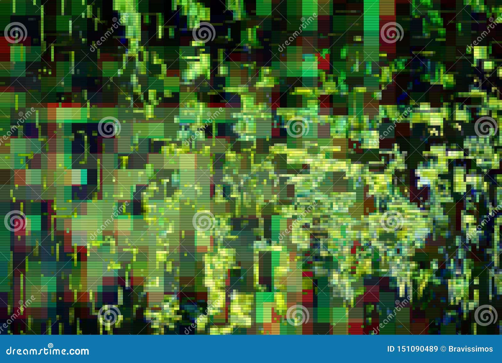 Glitch Digital Screen Pattern Green, Interference Stock Illustration ...