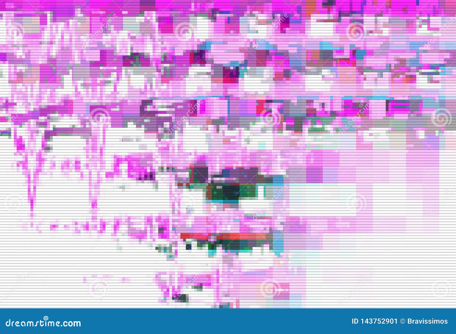 Glitch Digital Screen Pattern White, Interference Distortion Stock ...
