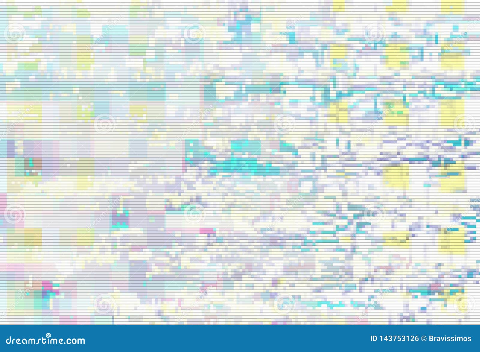 Glitch Digital Screen Pattern White, Light Geometric Stock Illustration ...
