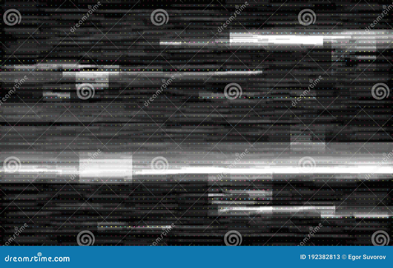 Glitch Digital Distortion On Transparent Background. Horizontal VHS ...