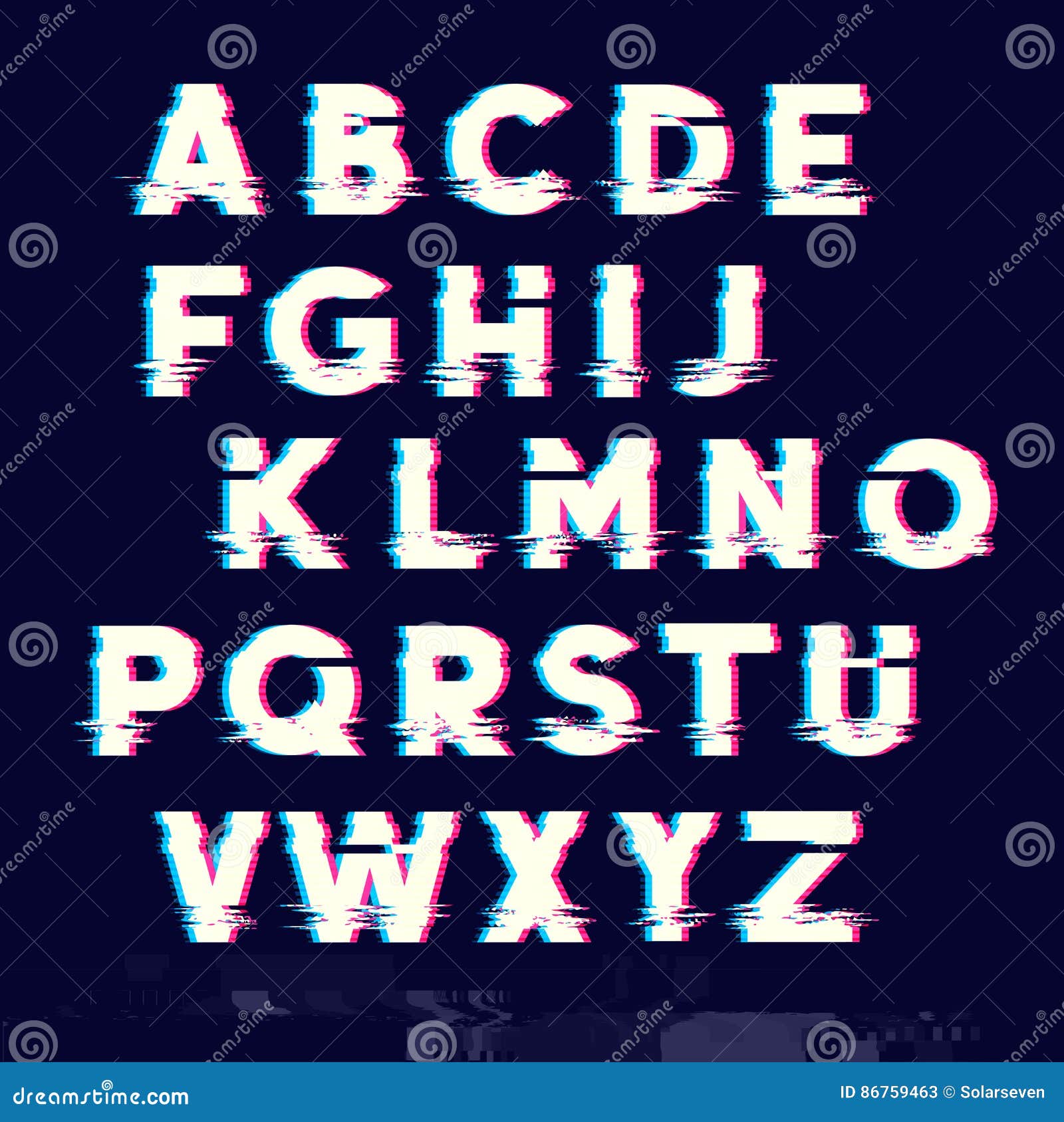 Glitch Displacement Type Letters Stock Vector - Illustration of ...