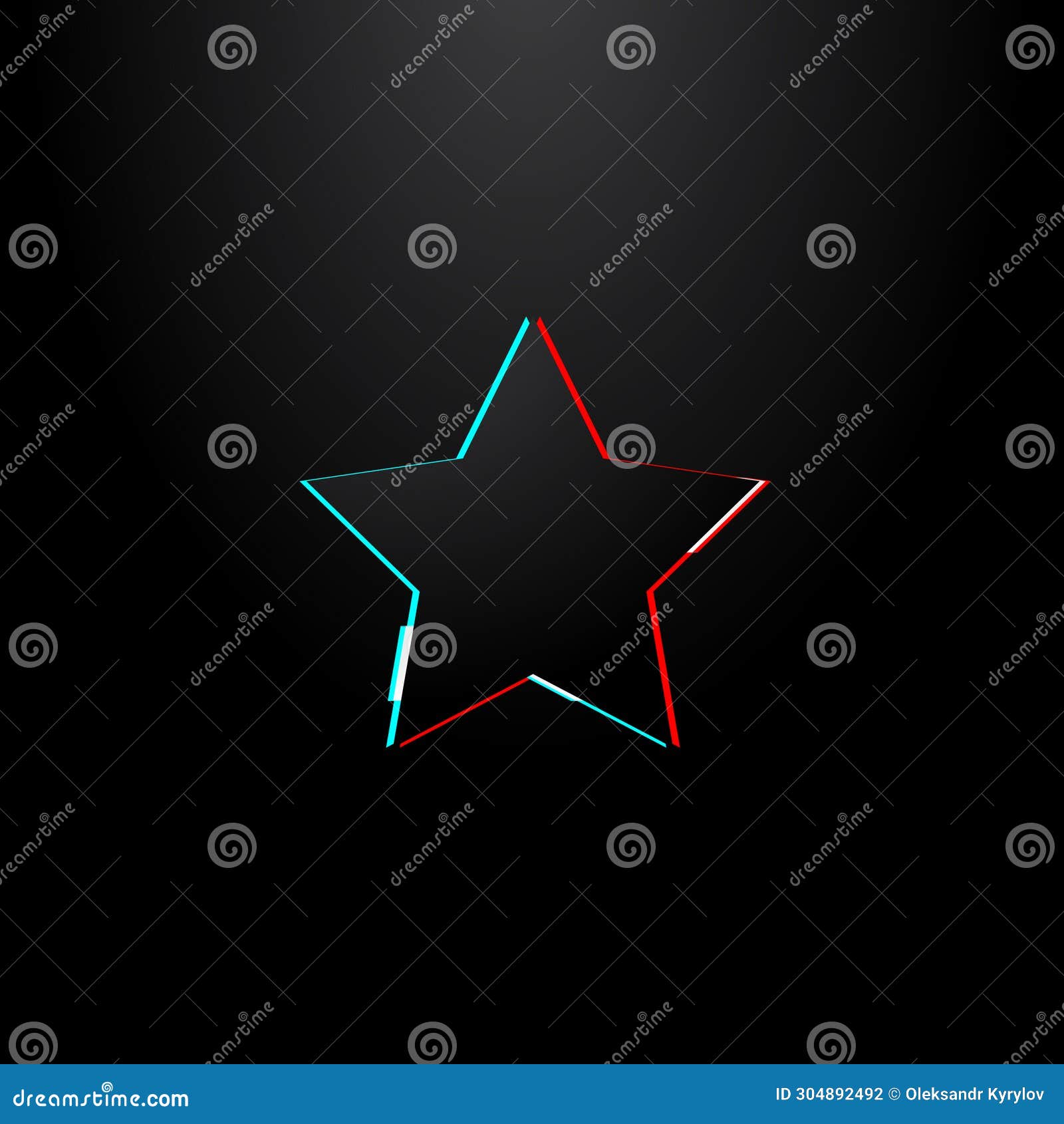 Glitch Distorted STAR Geometric Shape . Minimal Art Design. Glitched ...