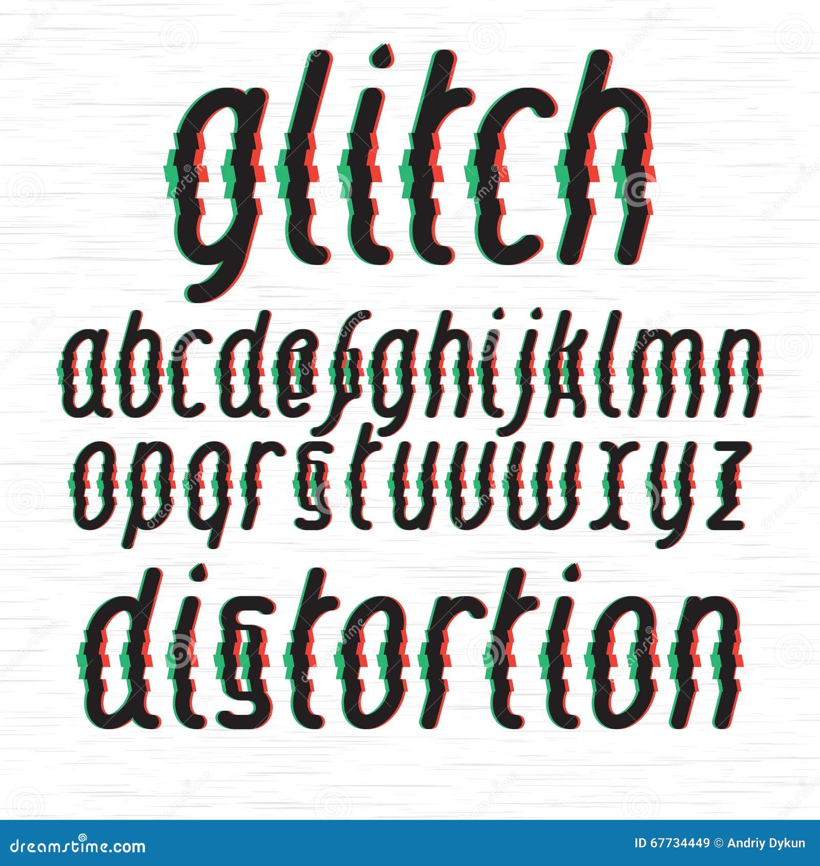 Glitch distortion font stock vector. Illustration of lettering - 67734449