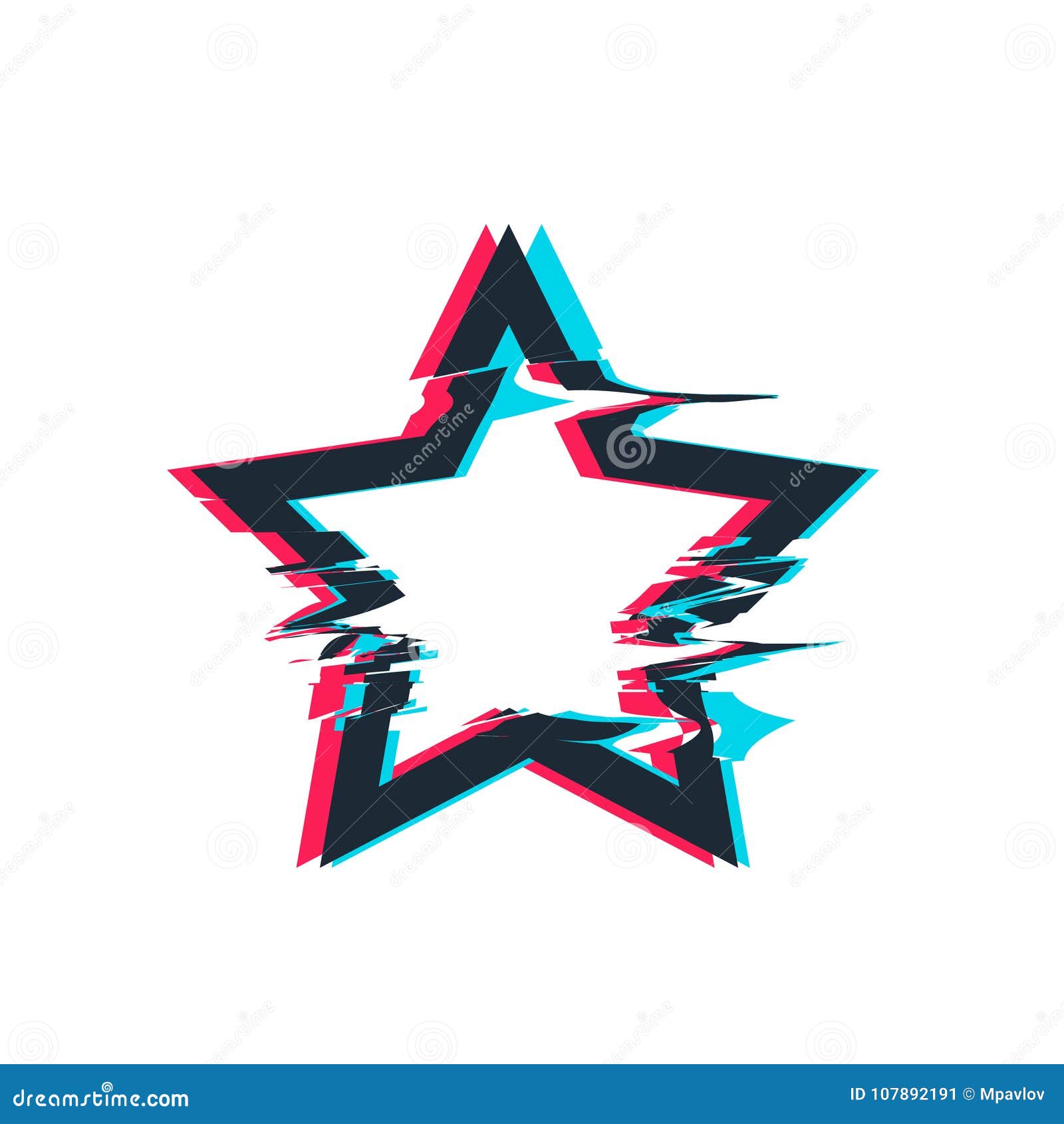 Glitch Distortion Frame. Vector Star Illustration | CartoonDealer.com ...