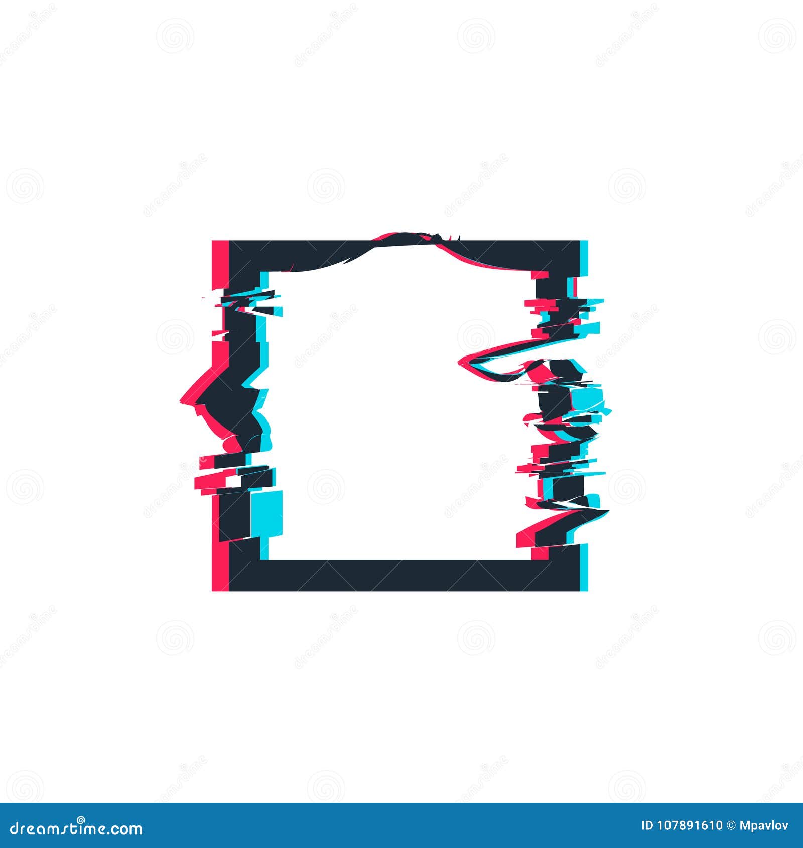 Glitch Distortion Frame. Vector Circle Illustration | CartoonDealer.com ...