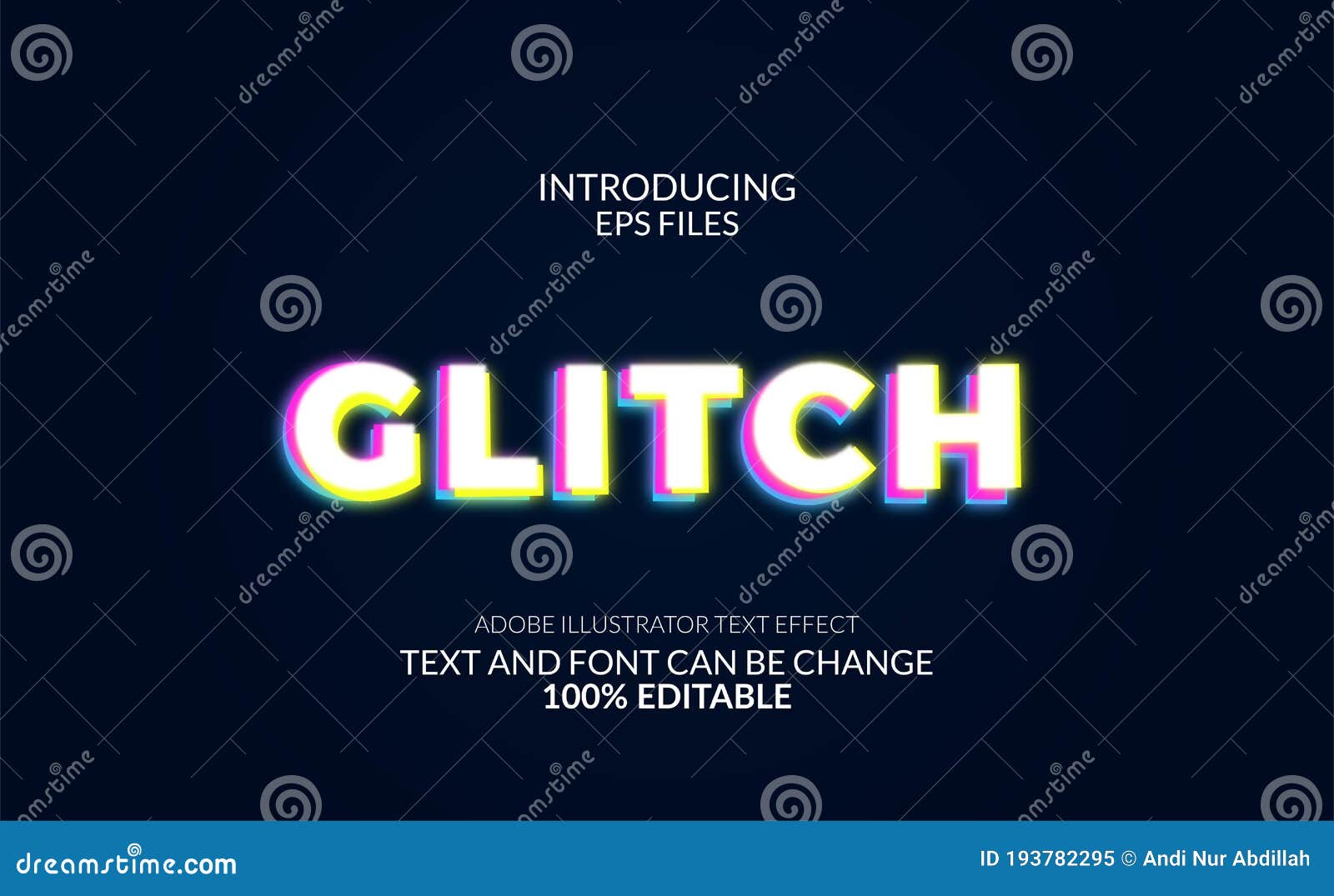 Glitch Dynamic And Distortion Glow Text Effect. Editable Text And Font ...