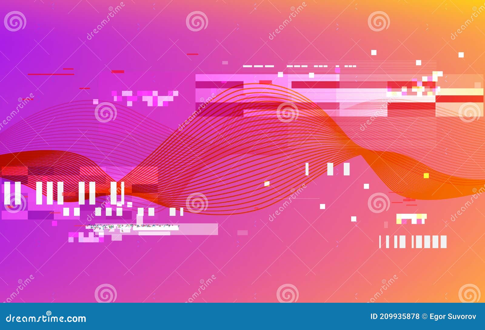 Glitch Dynamic Effect. Video Distortion Template. Digital Vibrant ...