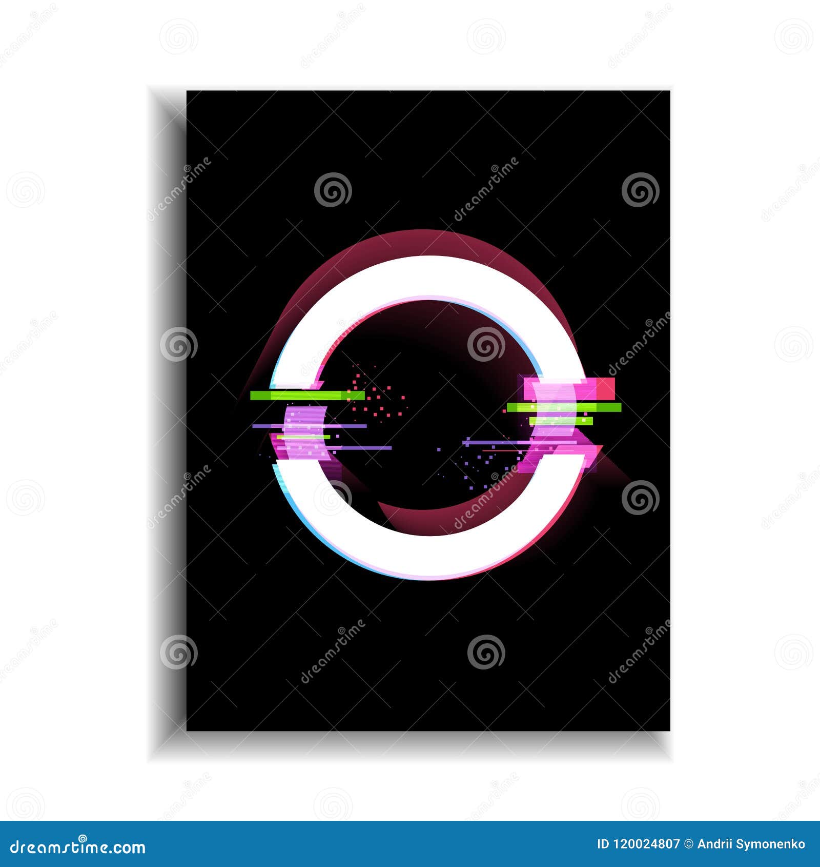 Glitch Effect Frame Banner, Modern Style Design Elements. Stock Vector ...